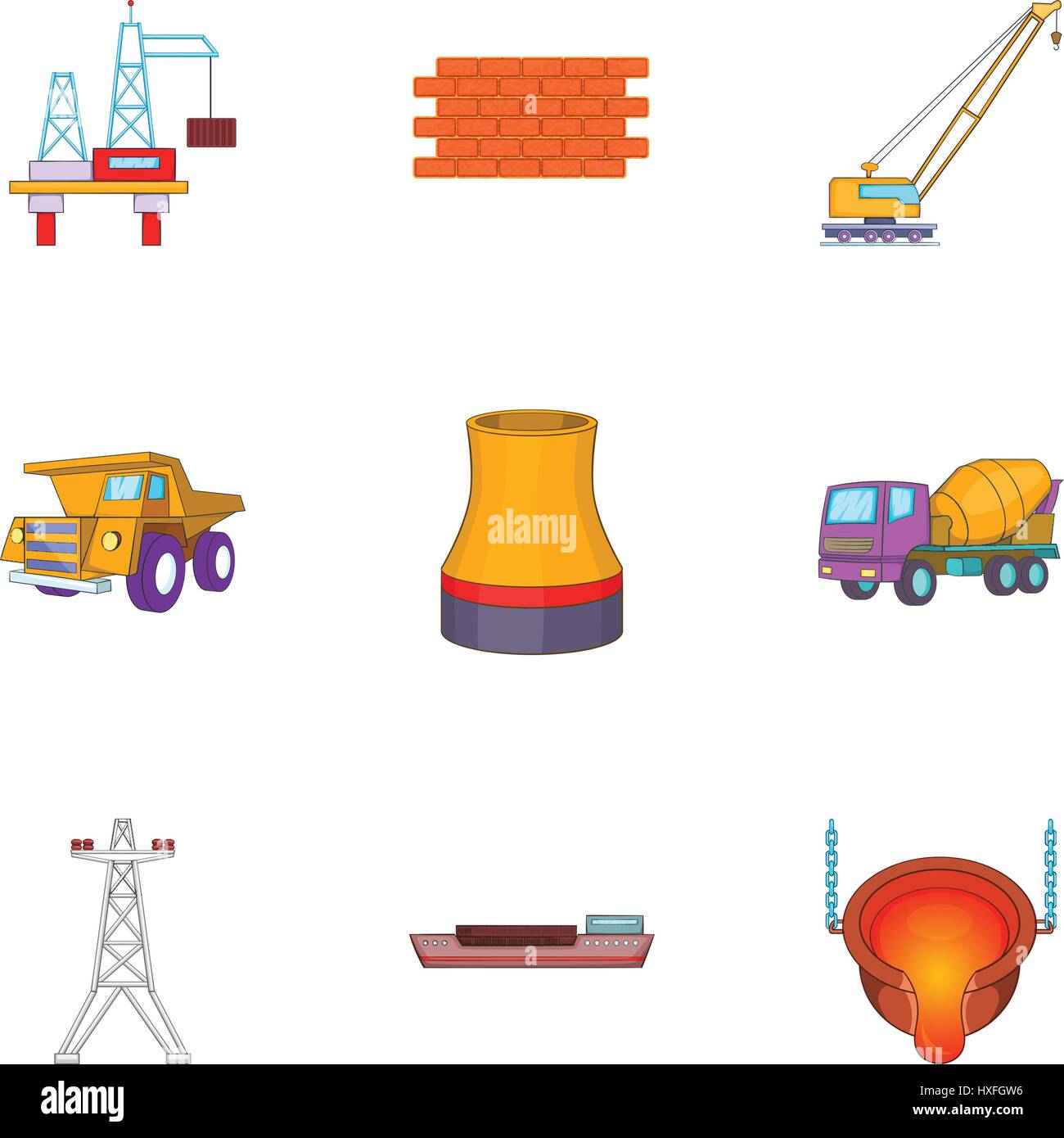 Production icons set, cartoon style Stock Vector Image & Art - Alamy