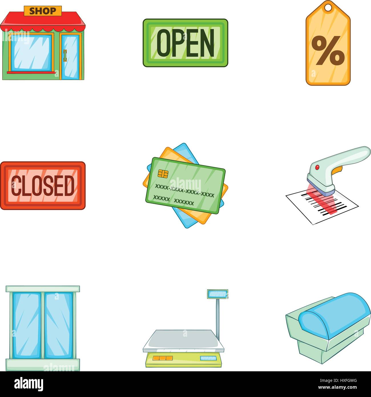 Store icons set, cartoon style Stock Vector Image & Art - Alamy