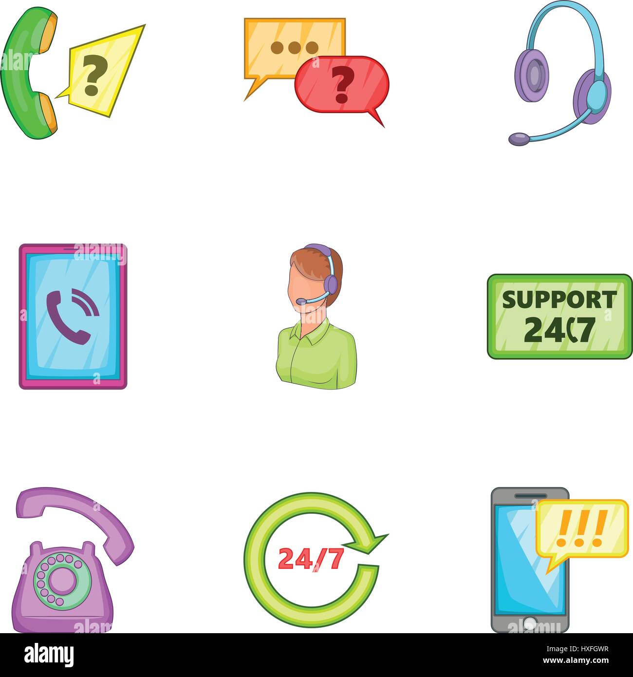 Online support icons set, cartoon style Stock Vector Image & Art - Alamy