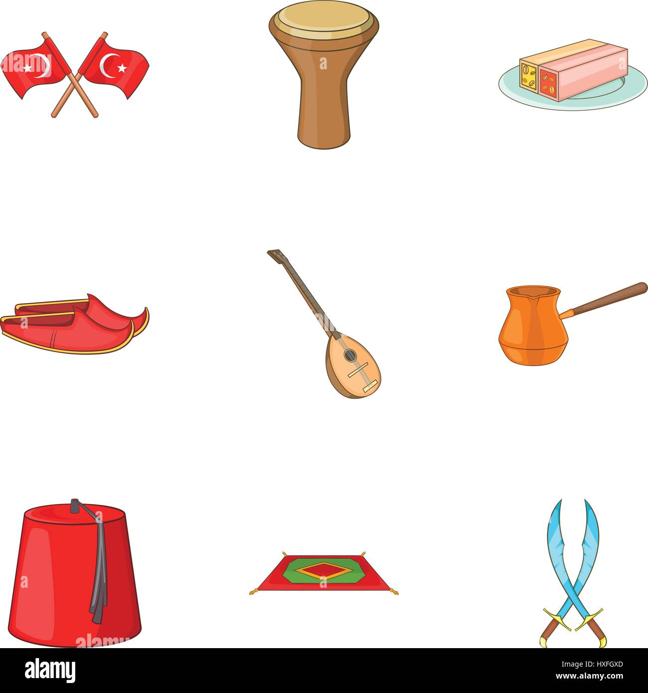 Stay in Turkey icons set, cartoon style Stock Vector Image & Art - Alamy