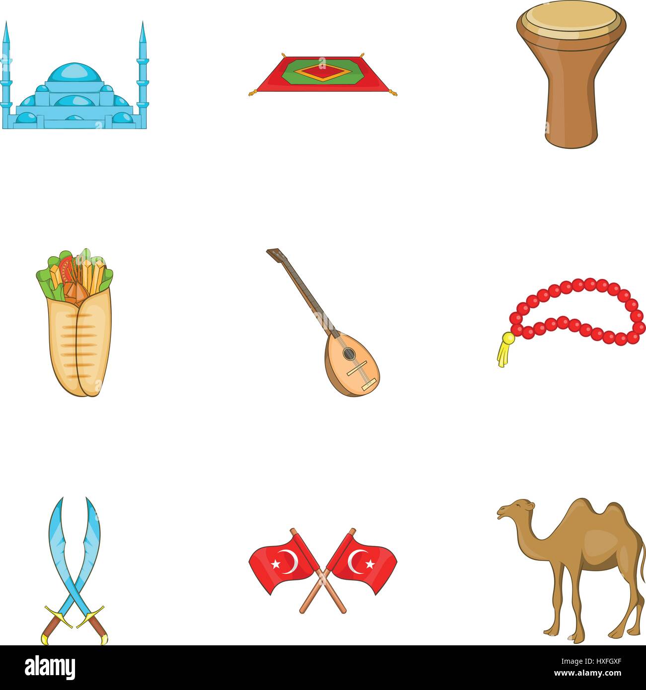 State of Turkey icons set, cartoon style Stock Vector Image & Art - Alamy