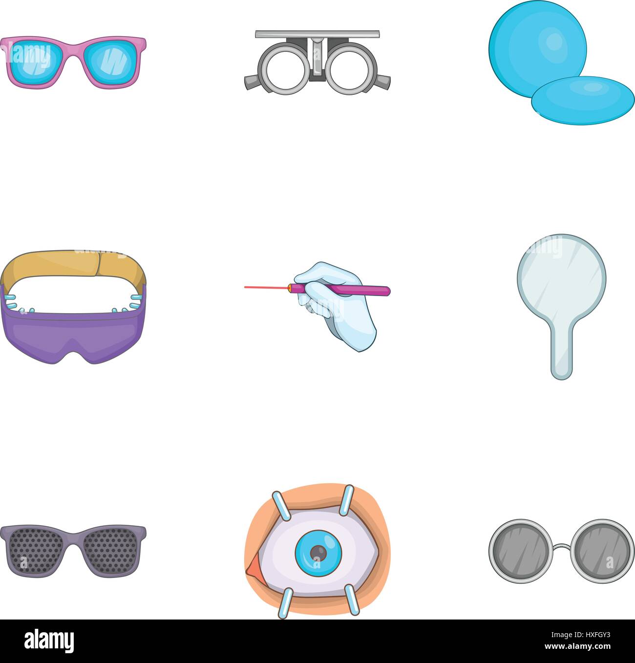 Treatment vision icons set, cartoon style Stock Vector Image & Art - Alamy