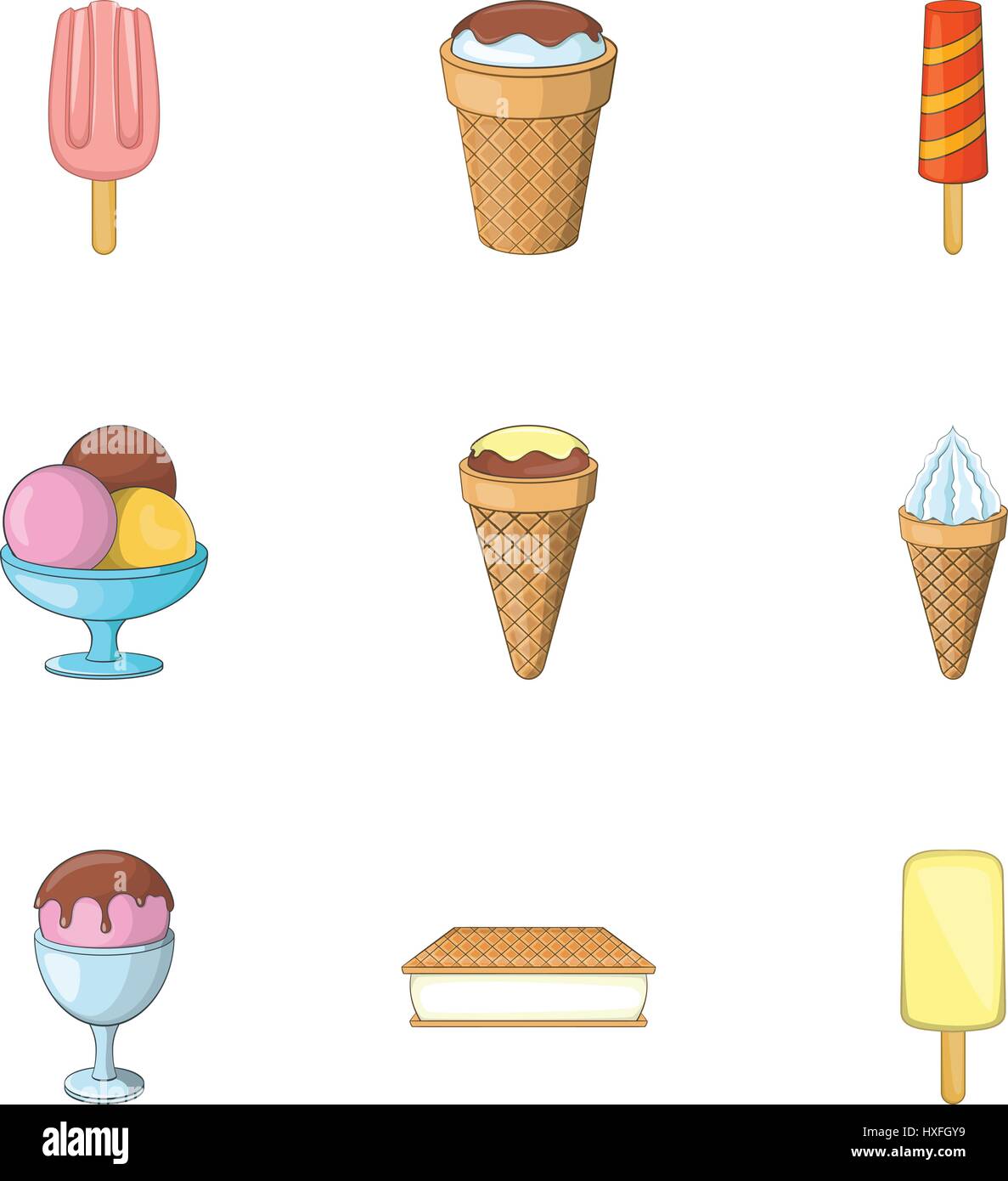 Ice cream icons set, cartoon style Stock Vector Image & Art - Alamy