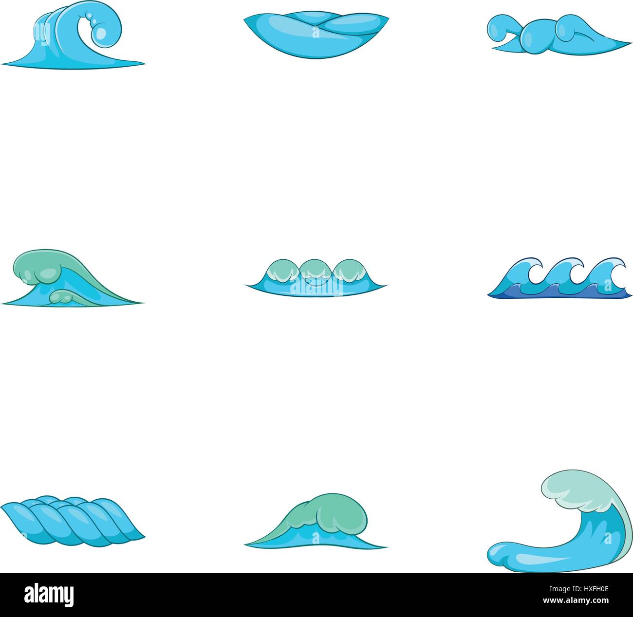 Three waves icon cartoon illustration hi-res stock photography and ...