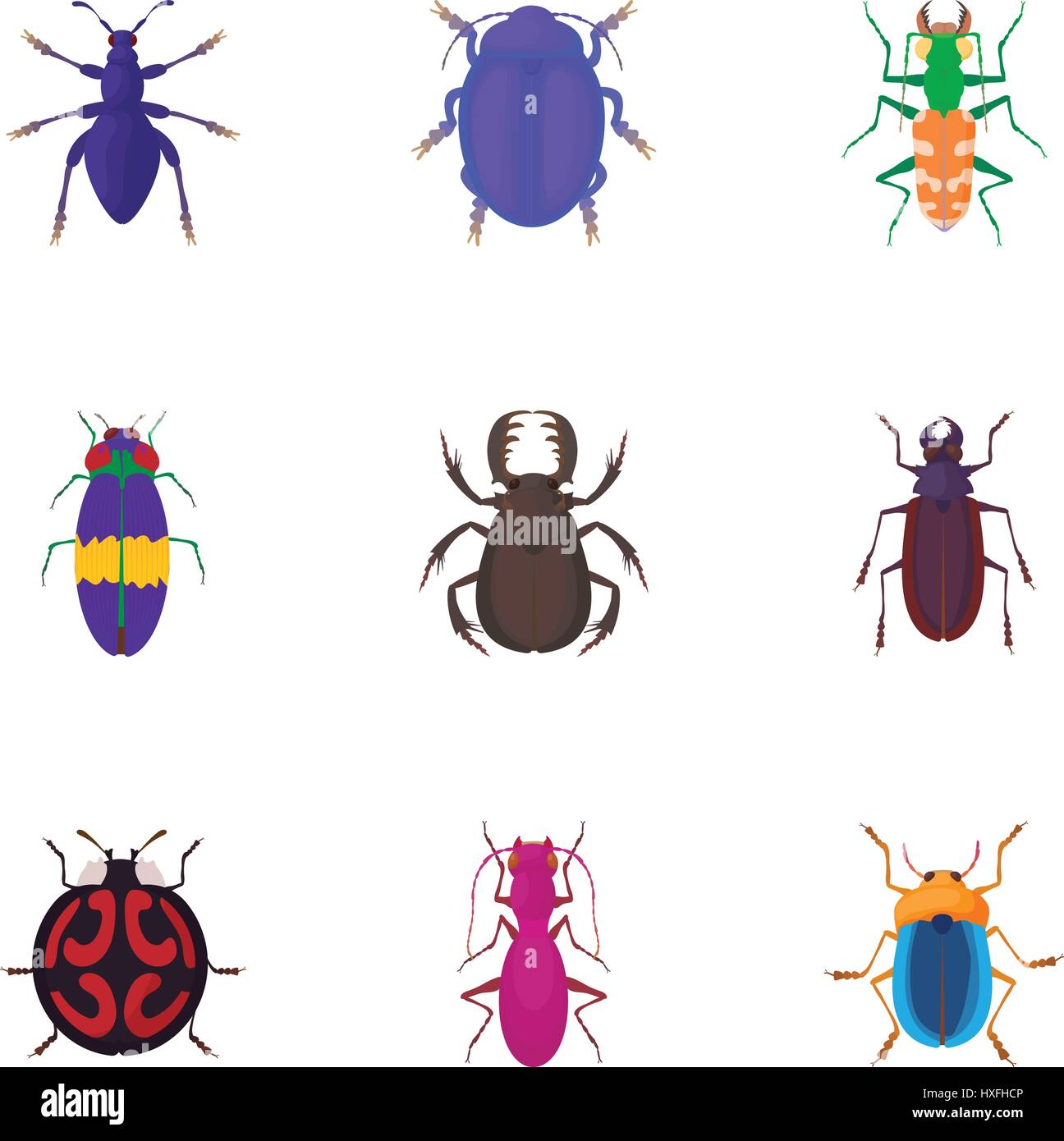 Insects beetles icons set, cartoon style Stock Vector Image & Art - Alamy