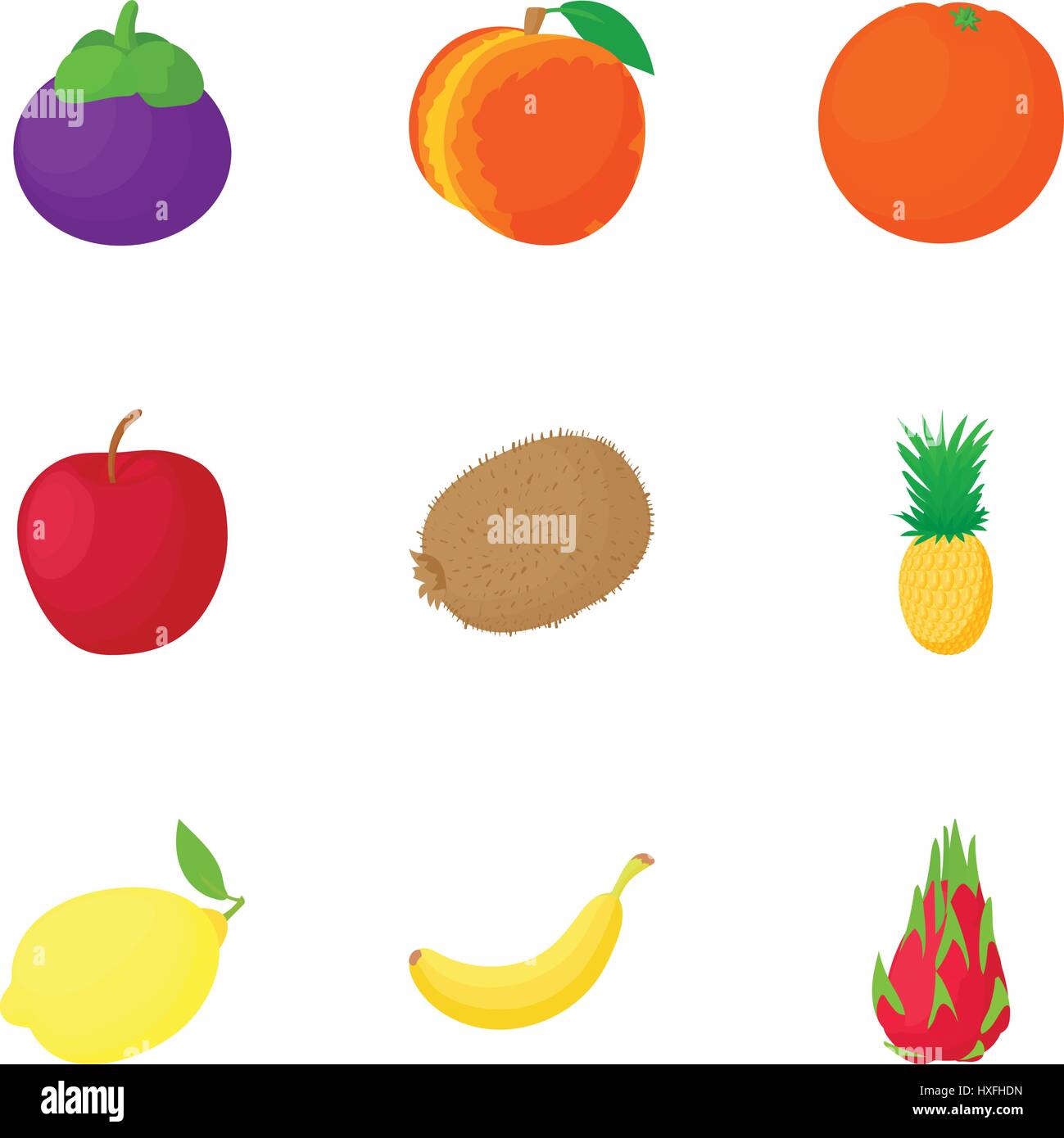 Farm fruit icons set, cartoon style Stock Vector Image & Art - Alamy