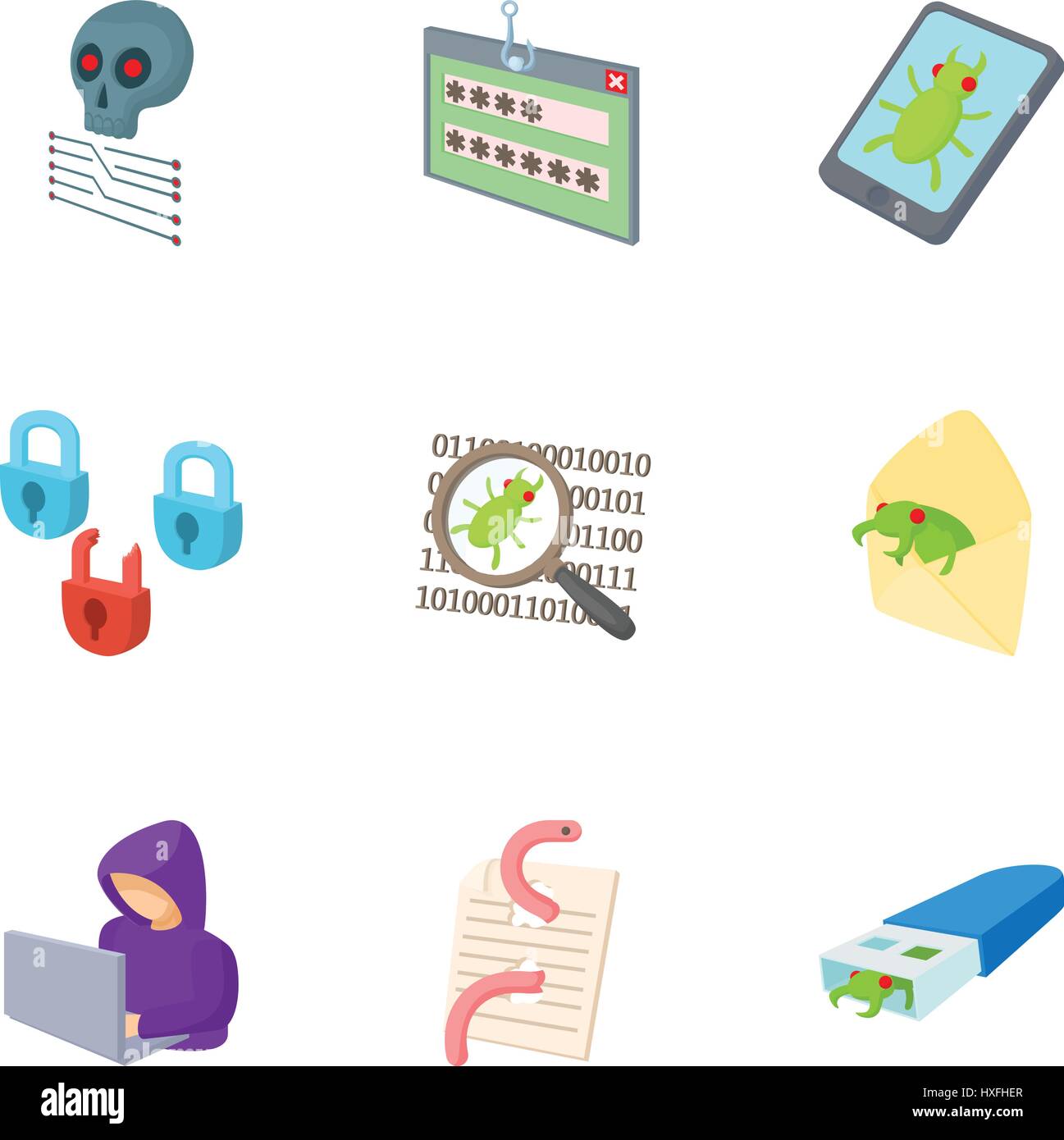 Ddos attack icons set, cartoon style Stock Vector Image & Art - Alamy