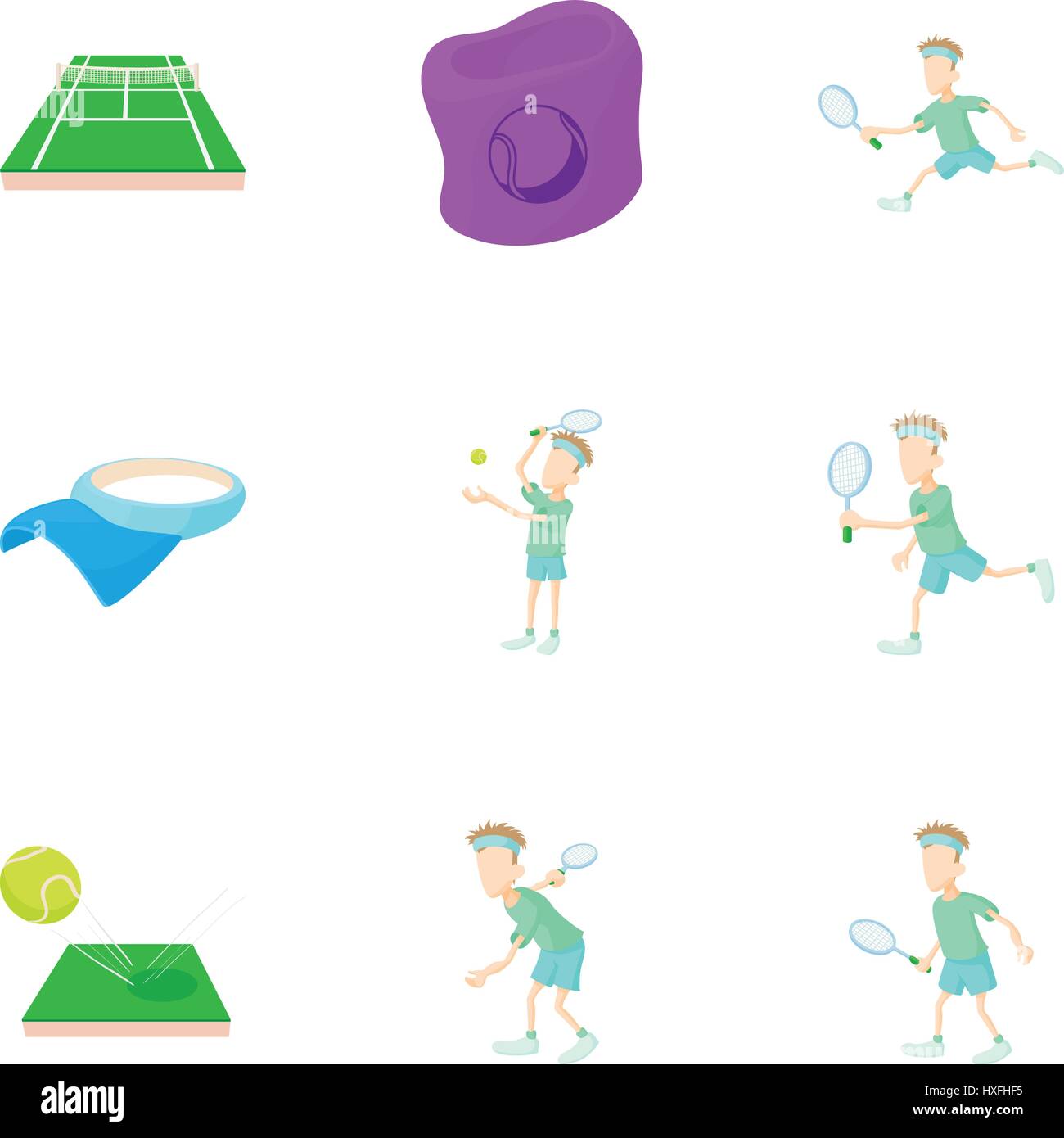 Tennis icons set, cartoon style Stock Vector Image & Art - Alamy