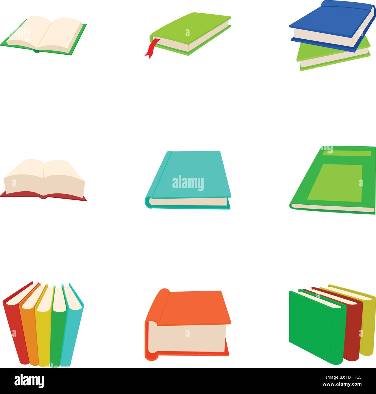 Reading icons set, cartoon style Stock Vector Image & Art - Alamy