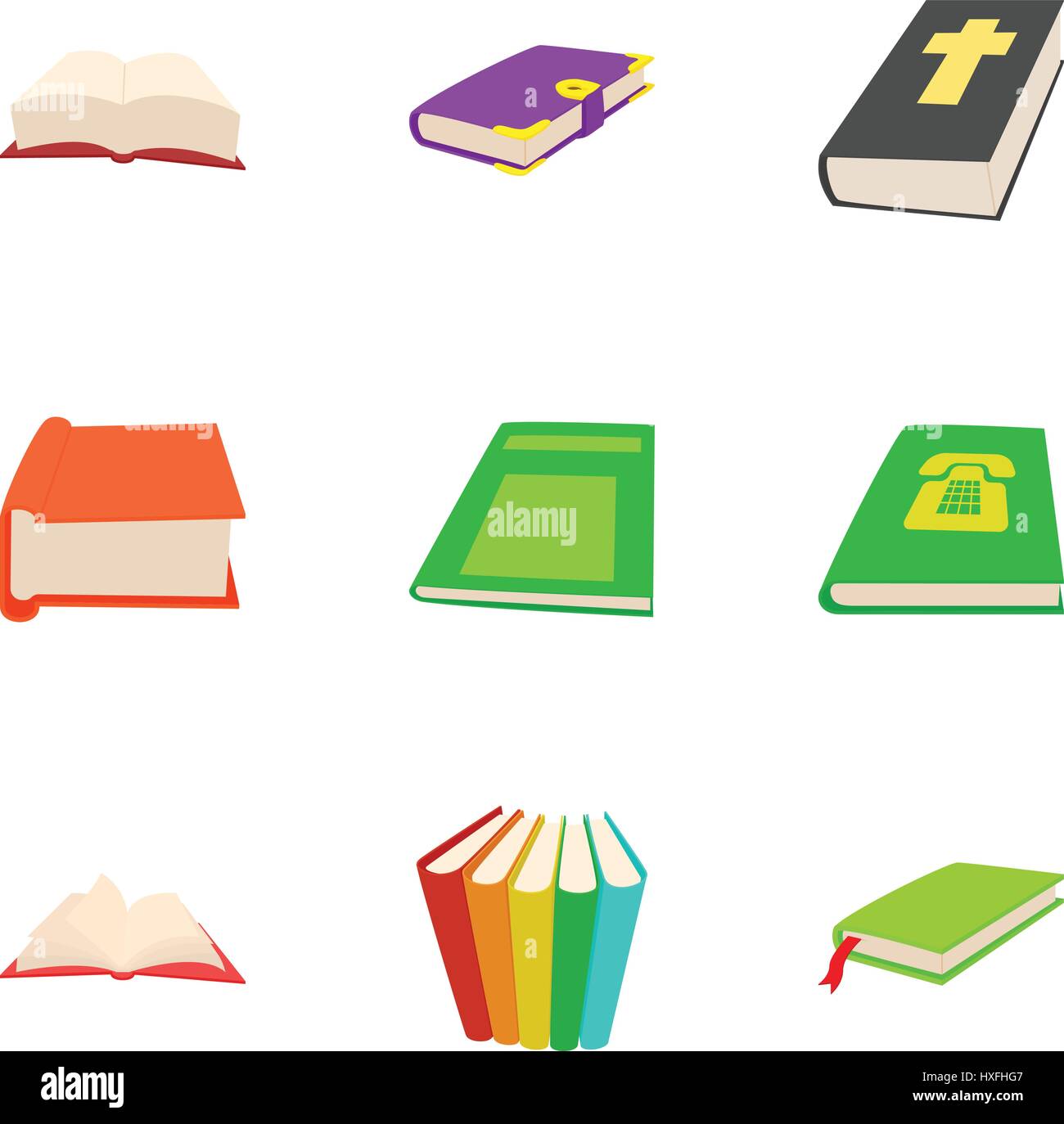 Education book icons set, cartoon style Stock Vector Image & Art - Alamy