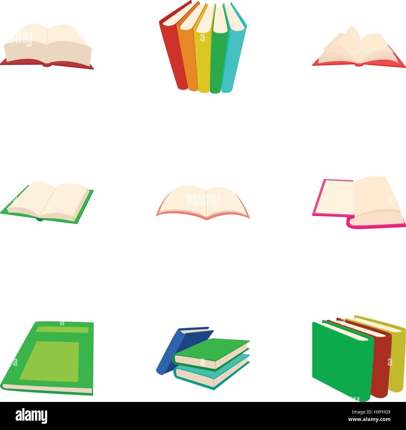 Textbooks icons set, cartoon style Stock Vector Image & Art - Alamy