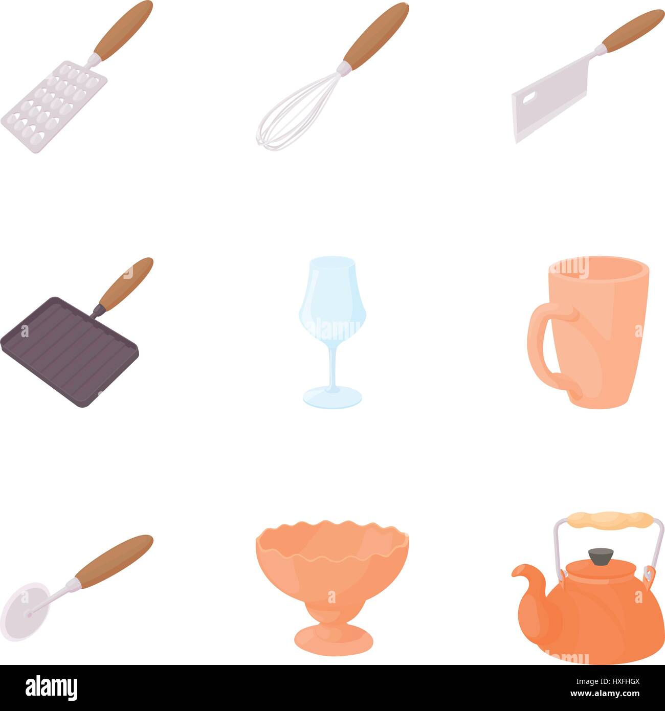 Eating utensils icons set, cartoon style Stock Vector Image & Art - Alamy