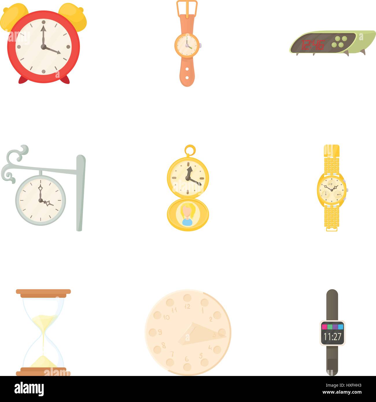 Watch icons set, cartoon style Stock Vector Image & Art - Alamy