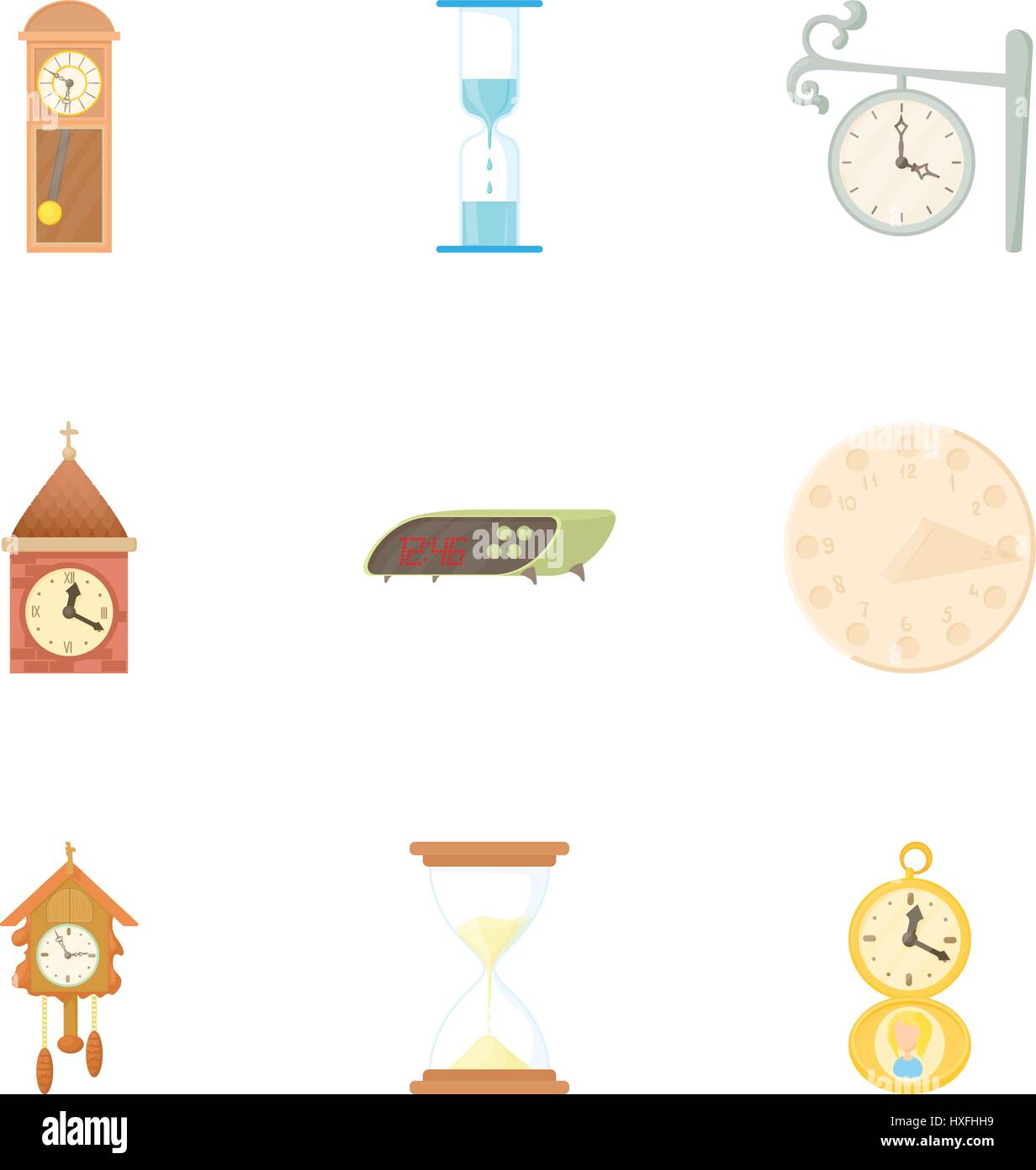 Chronometer icons set, cartoon style Stock Vector Image & Art - Alamy