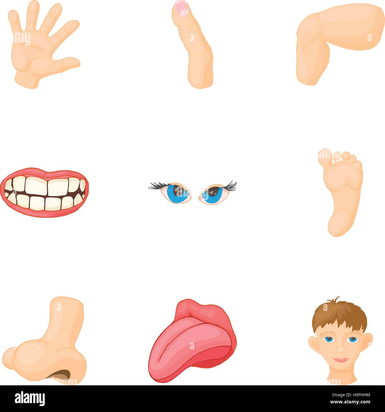 Body parts icons set, cartoon style Stock Vector Image & Art - Alamy