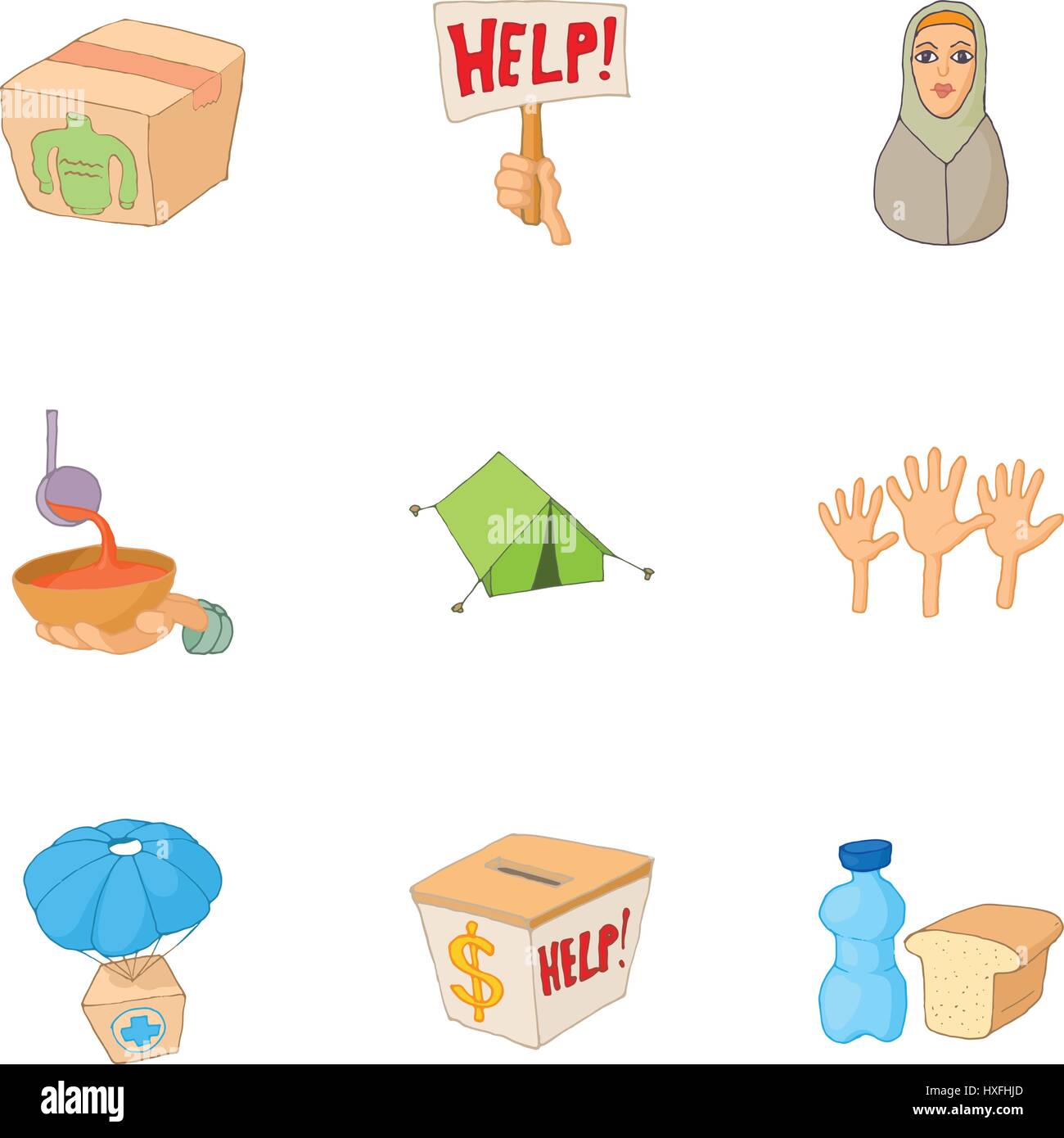 People fugitives icons set, cartoon style Stock Vector Image & Art - Alamy