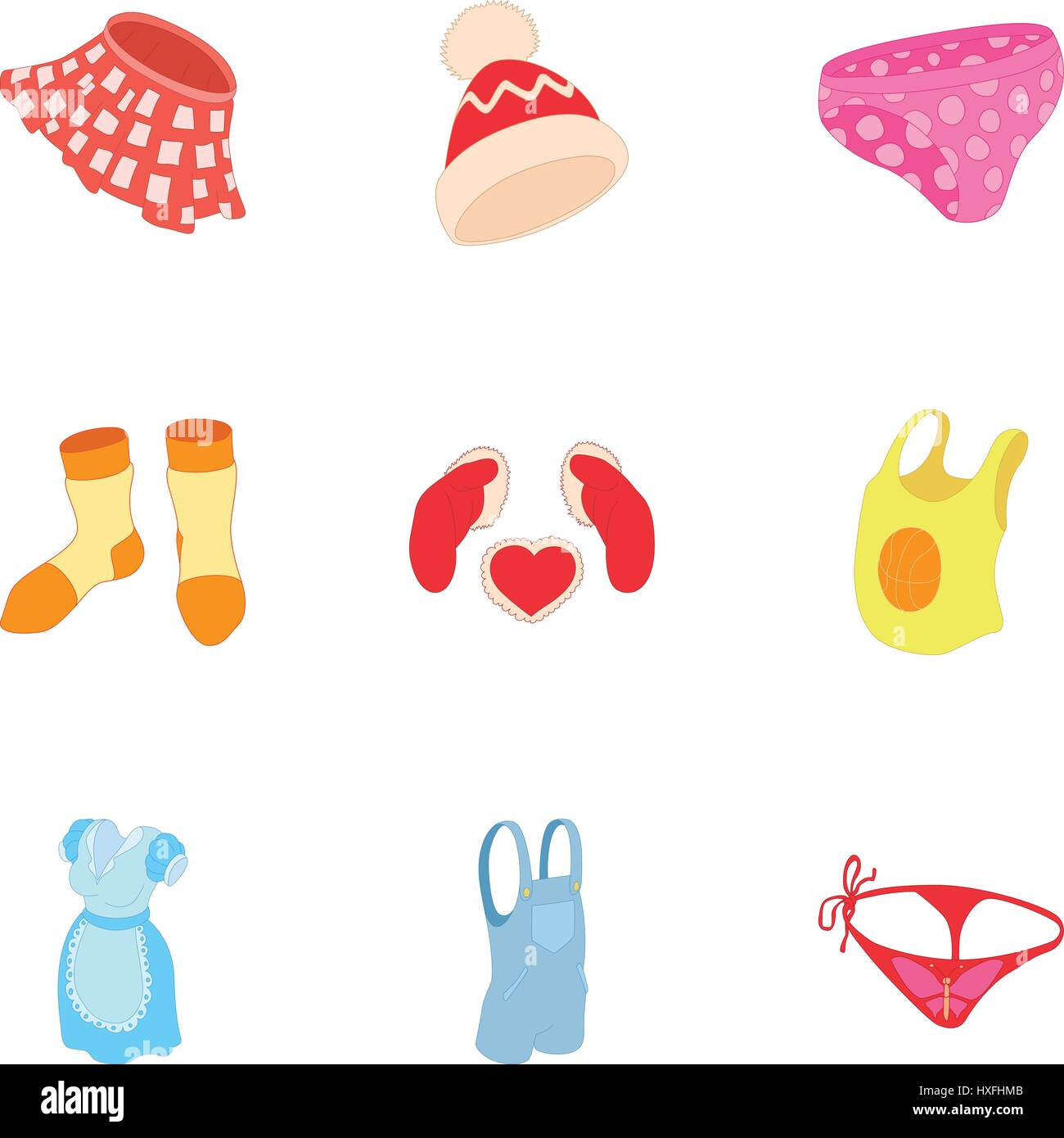 Clothing icons set, cartoon style Stock Vector Image & Art - Alamy