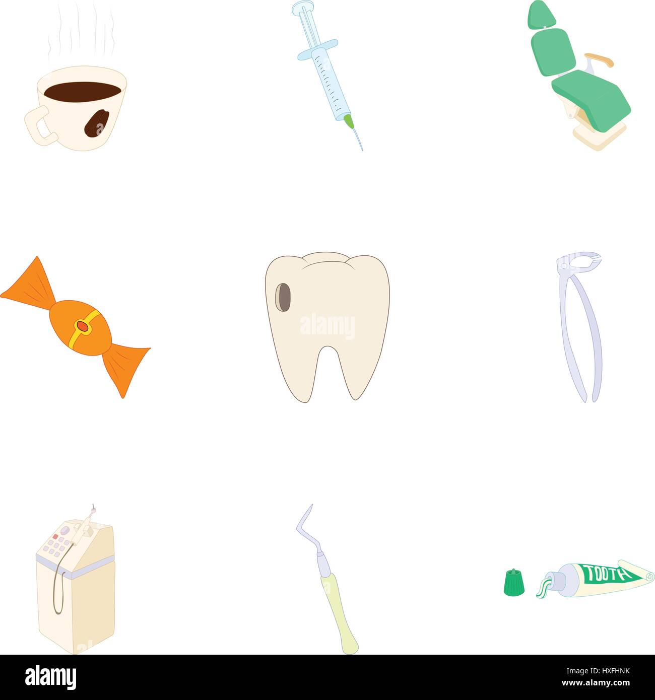 Dentist icons set, cartoon style Stock Vector Image & Art - Alamy