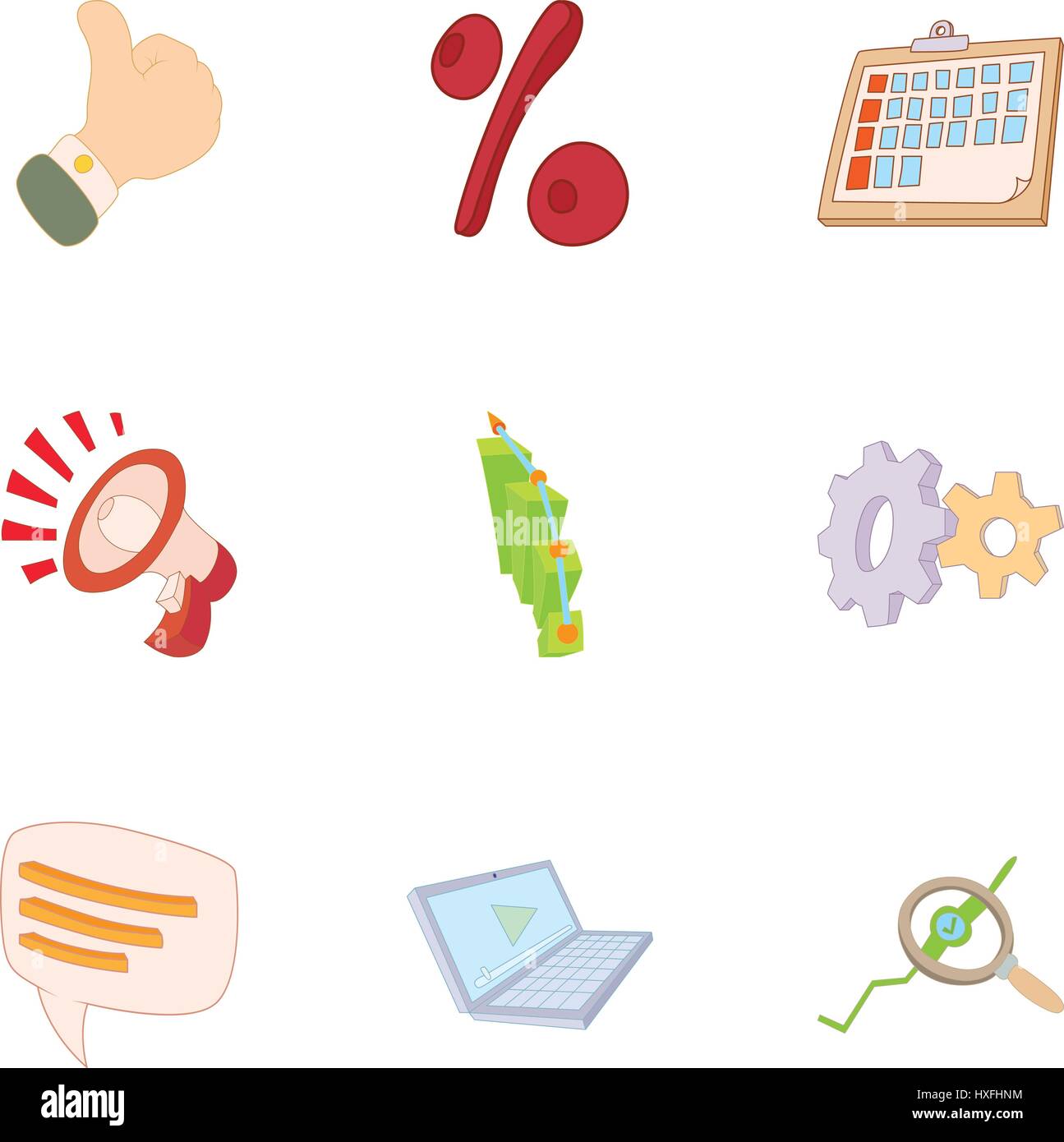 Statistics icons set, cartoon style Stock Vector Image & Art - Alamy