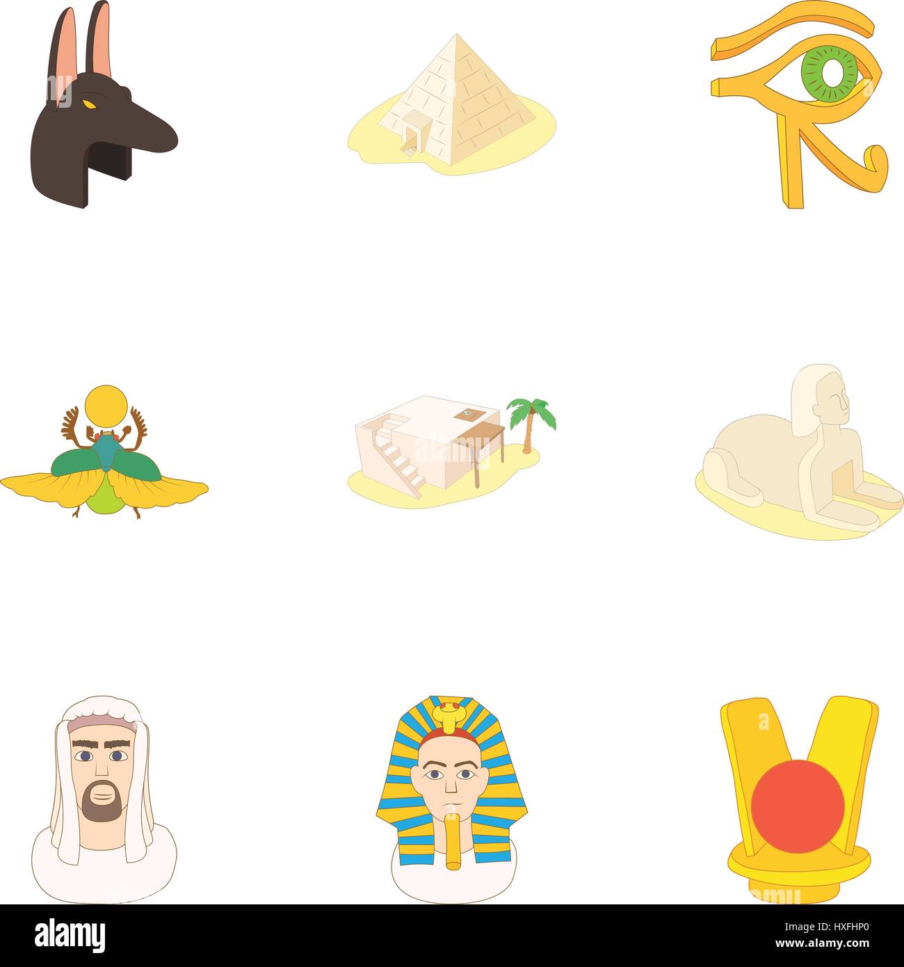 Egypt icons set, cartoon style Stock Vector Image & Art - Alamy