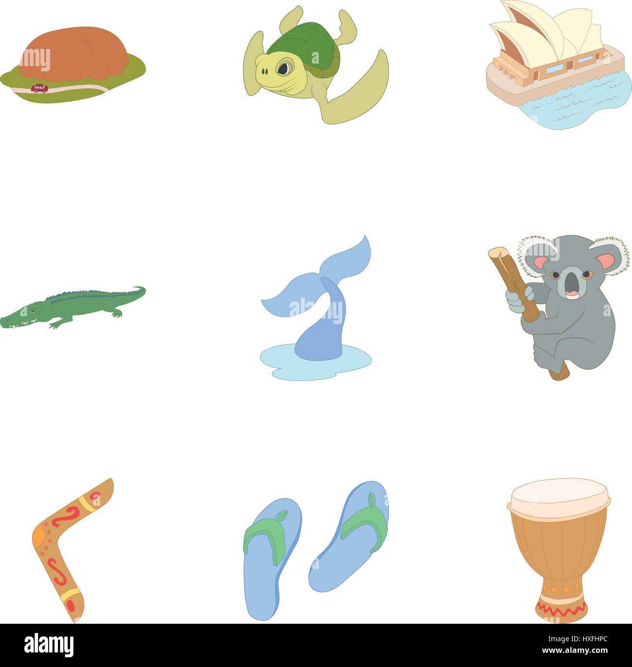 Holiday in Australia icons set, cartoon style Stock Vector Image & Art ...