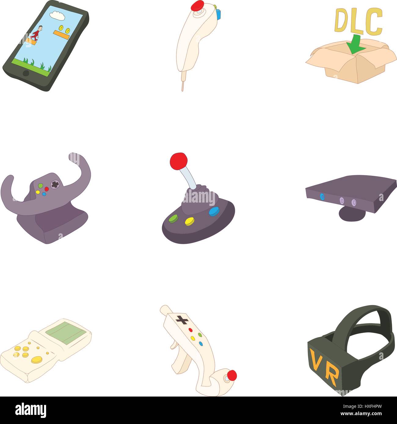 Game console icons set, cartoon style Stock Vector Image & Art - Alamy