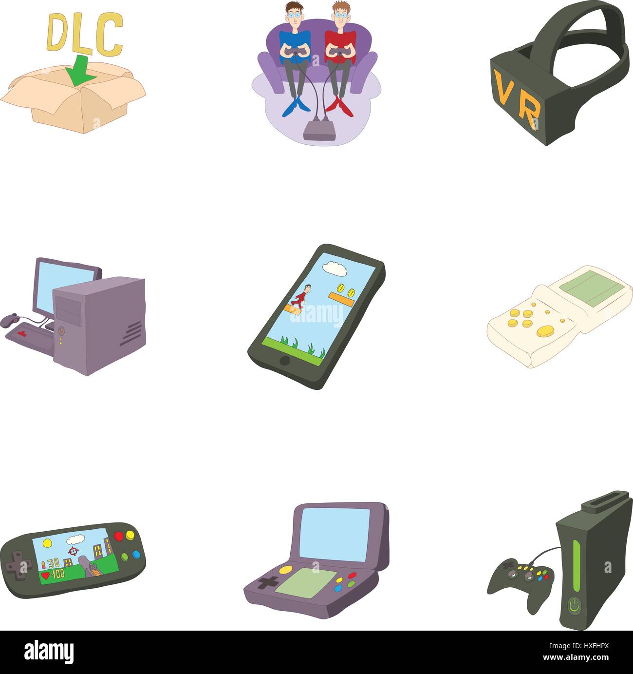 Game icons set, cartoon style Stock Vector Image & Art - Alamy