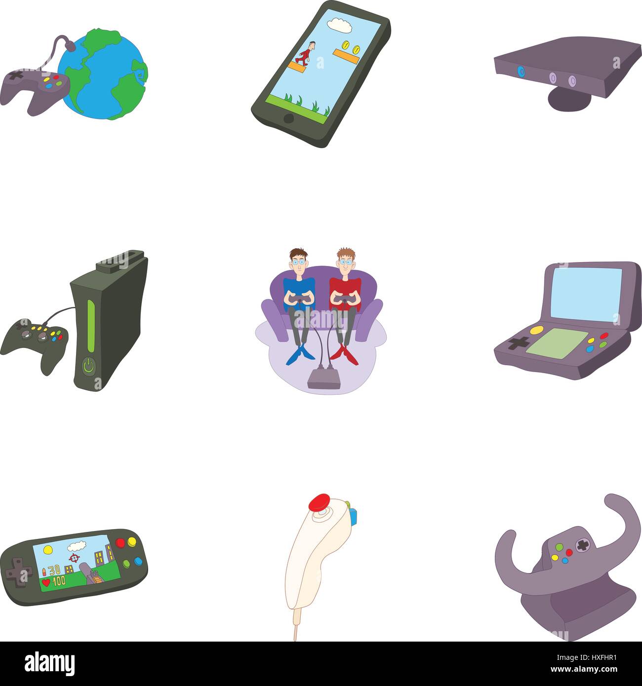 Computer games icons set, cartoon style Stock Vector Image & Art - Alamy