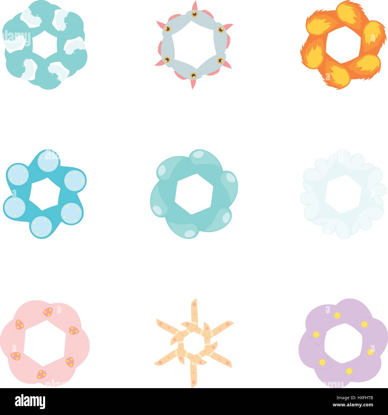 Types of artificial flowers icons set Stock Vector Image & Art - Alamy