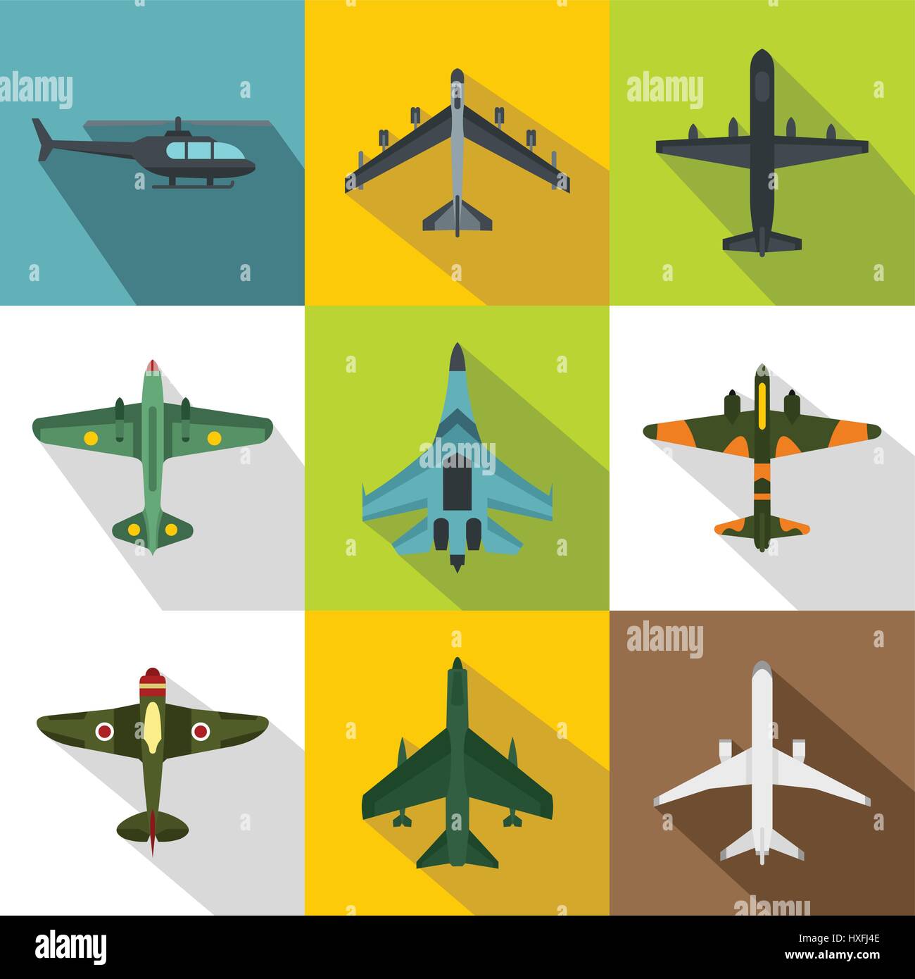 Military aircraft icons set, flat style Stock Vector Image & Art - Alamy