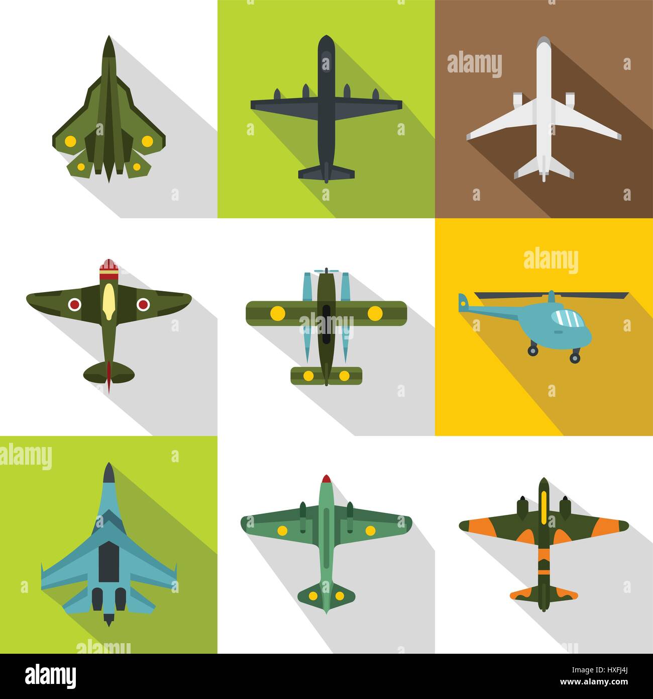 Combat aircraft icons set, flat style Stock Vector Image & Art - Alamy