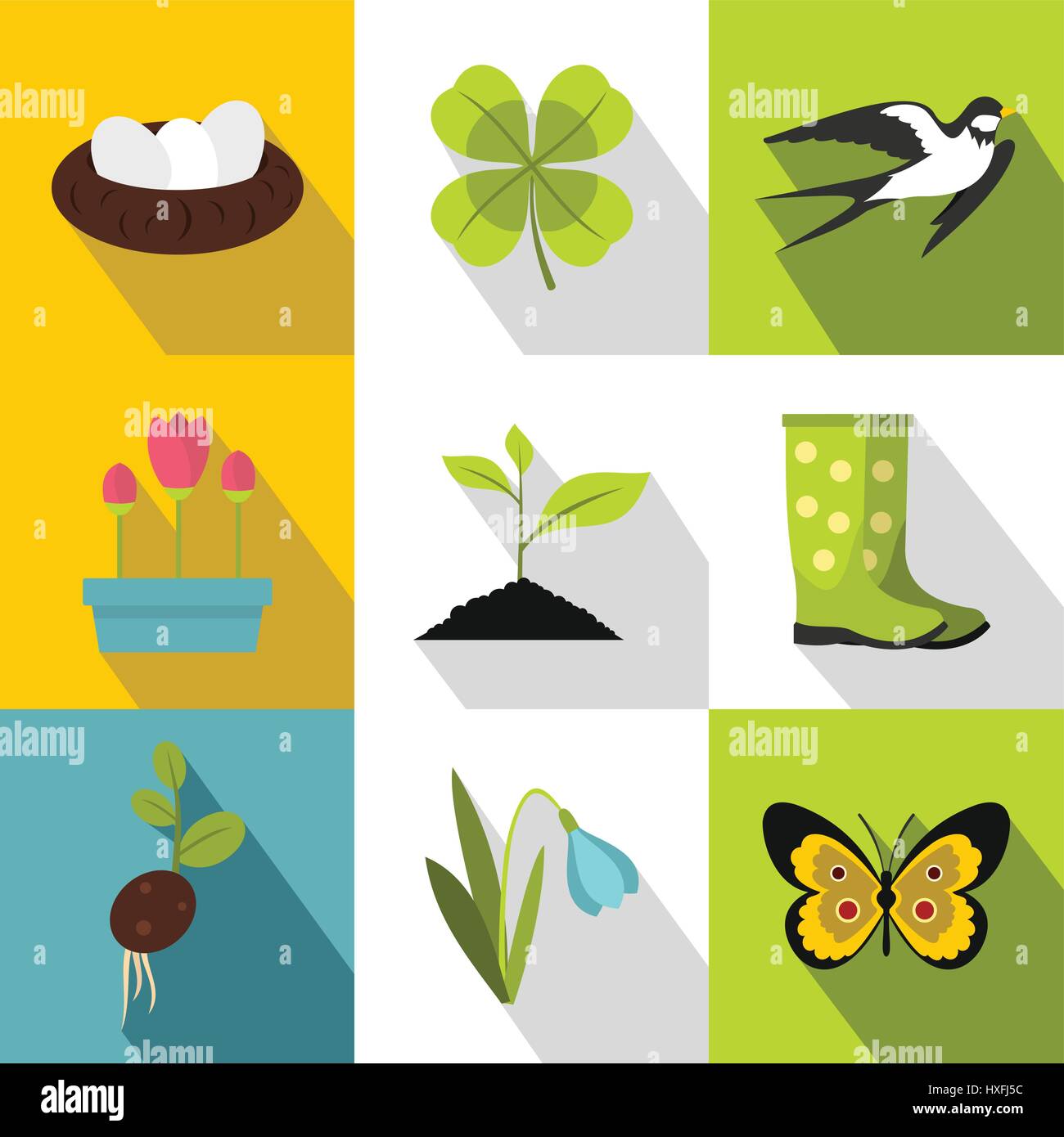 Garden maintenance icons set, flat style Stock Vector Image & Art - Alamy