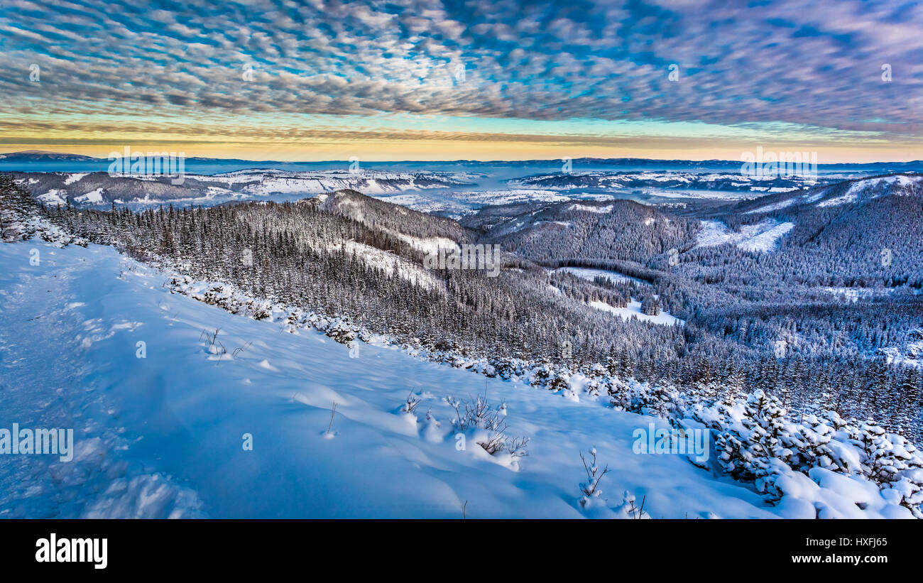 Winter mountain view from the ridge, Tatras, Poland Stock Photo - Alamy