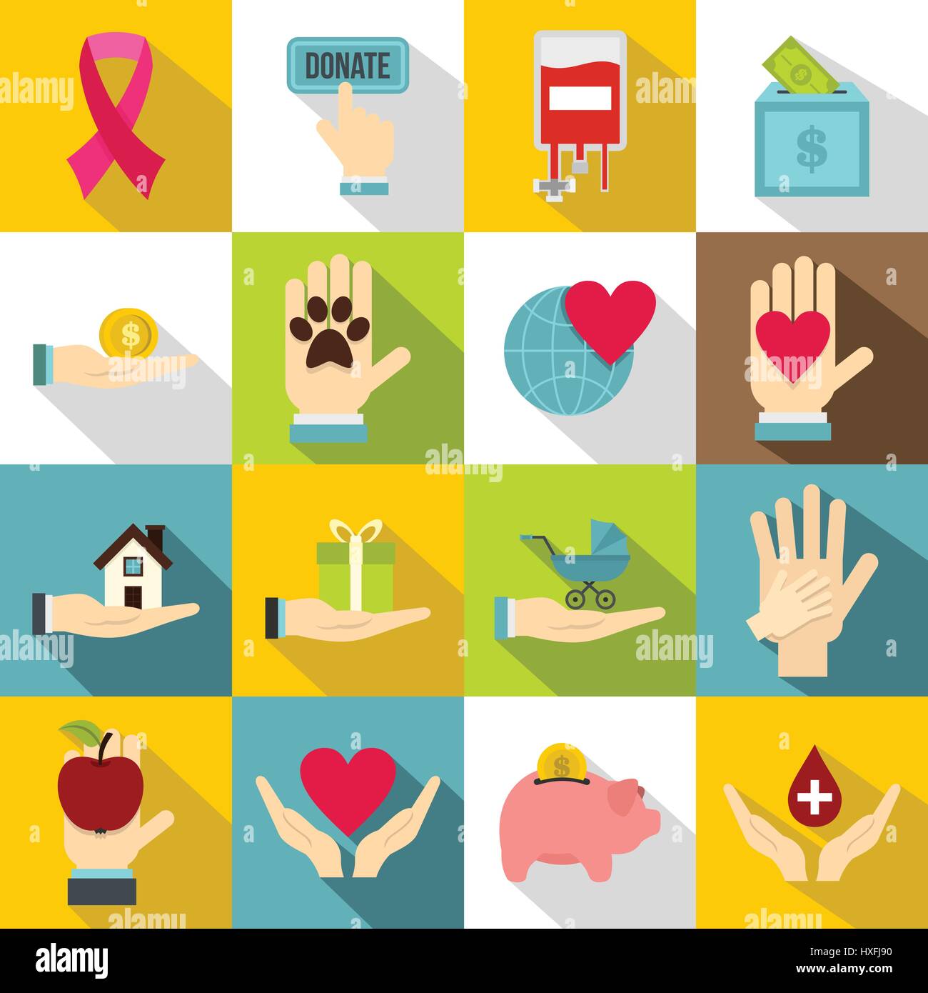 Charity icons set, flat style Stock Vector Image & Art - Alamy Charity icons set, flat style Stock Vector Image & Art - Alamy