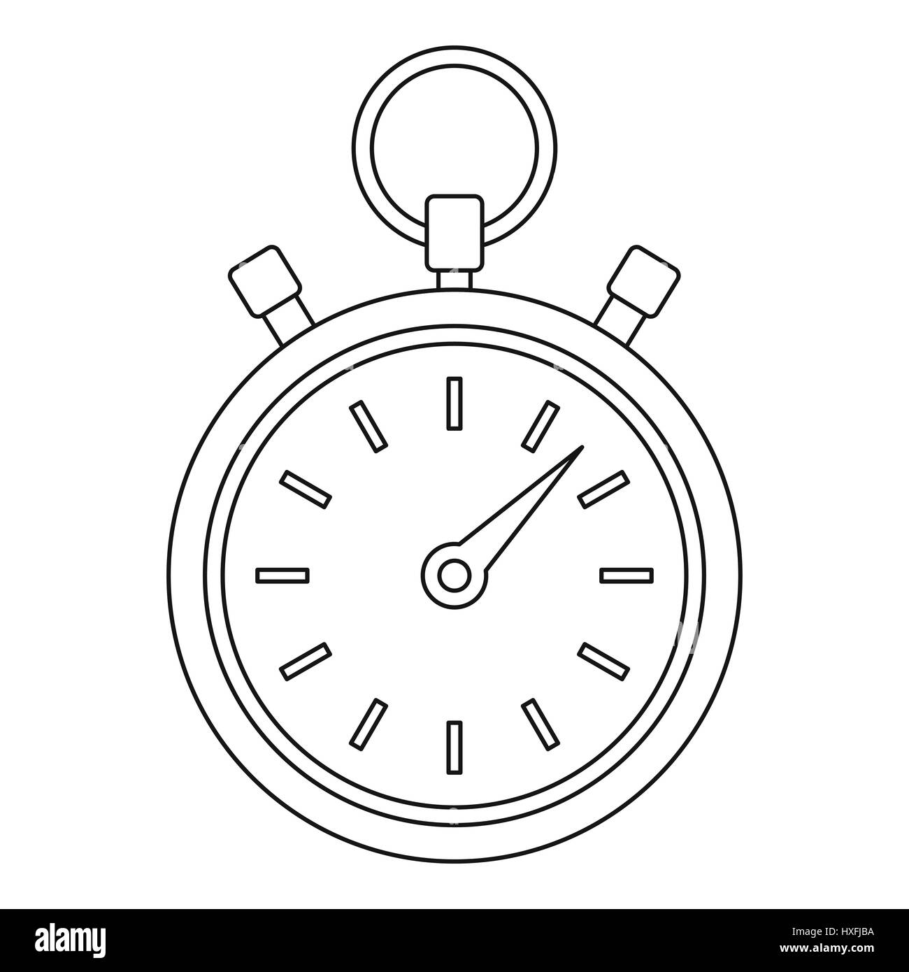 Stopwatch icon, outline style Stock Vector Image & Art - Alamy