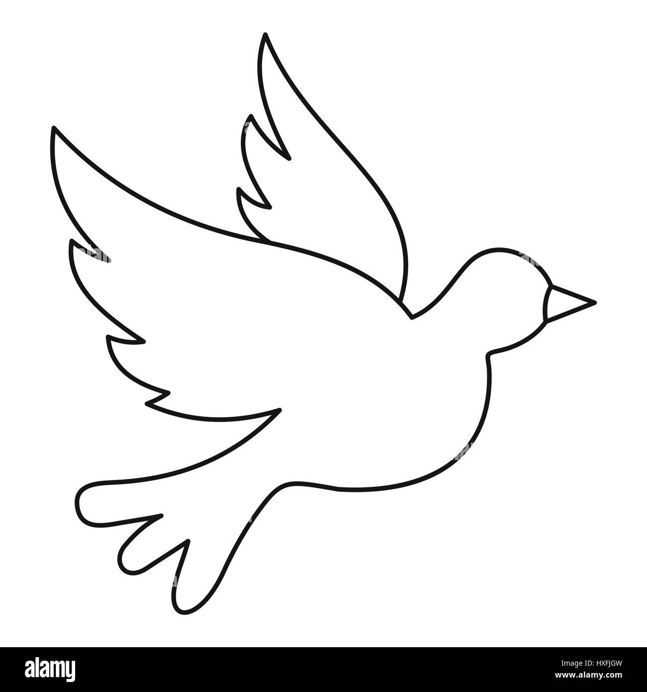 Dove icon, outline style Stock Vector Image & Art - Alamy