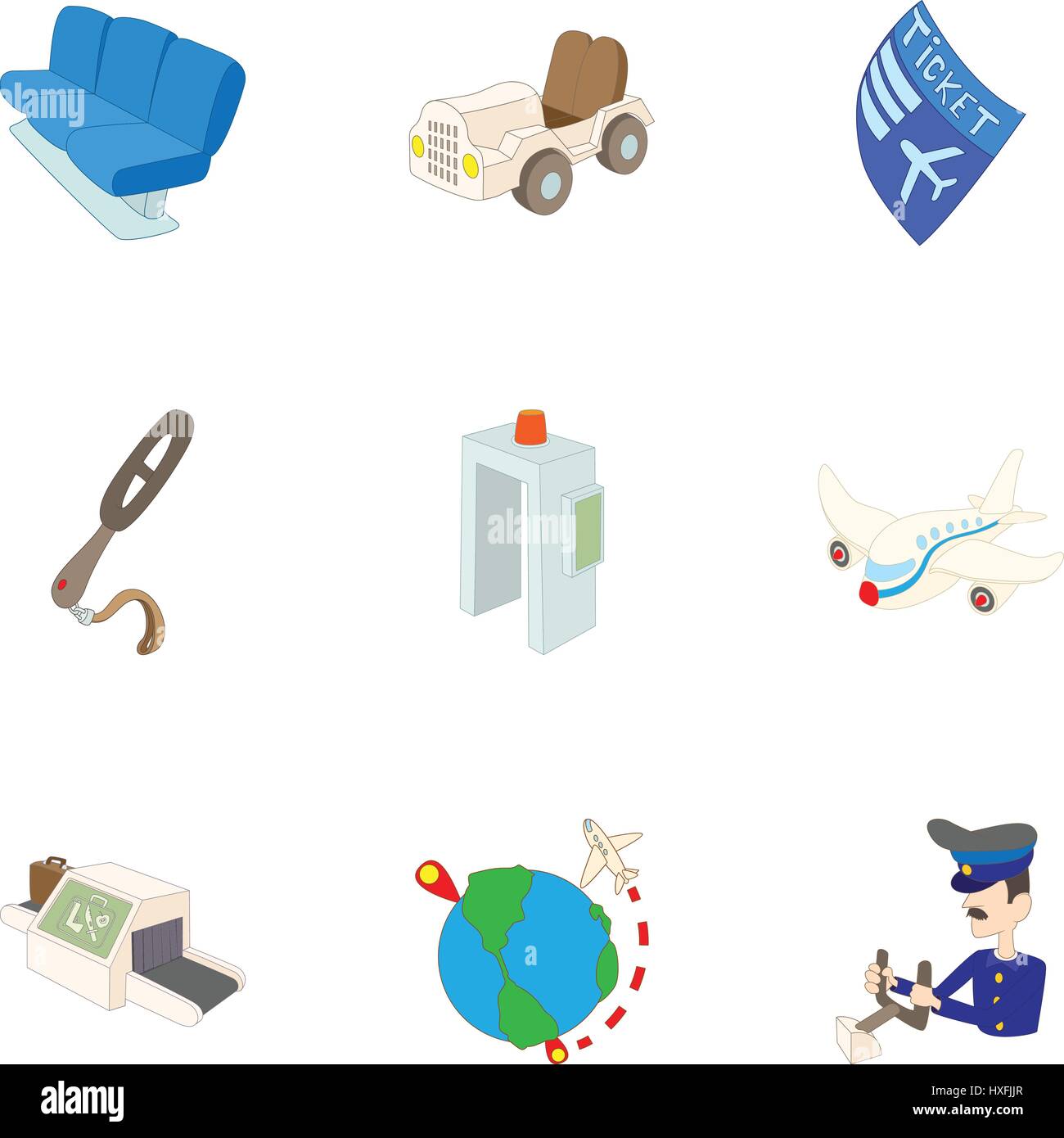 Flights icons set, cartoon style Stock Vector Image & Art - Alamy