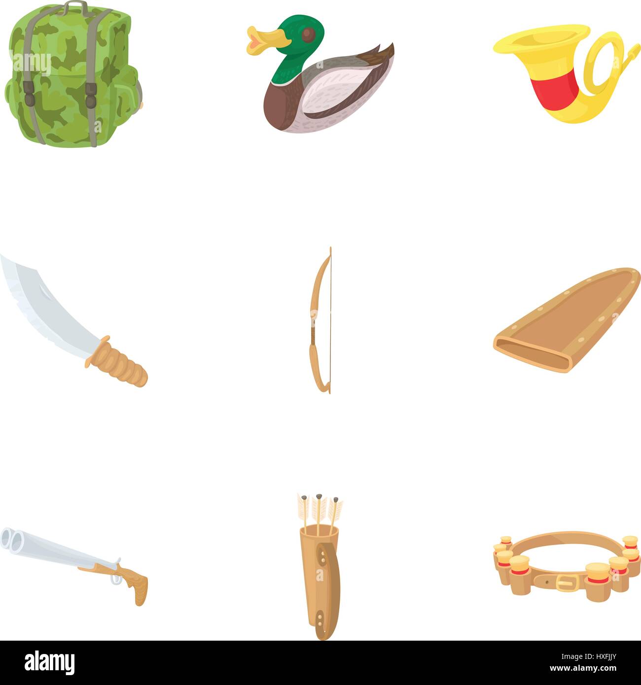 Hunting icons set, cartoon style Stock Vector Image & Art - Alamy