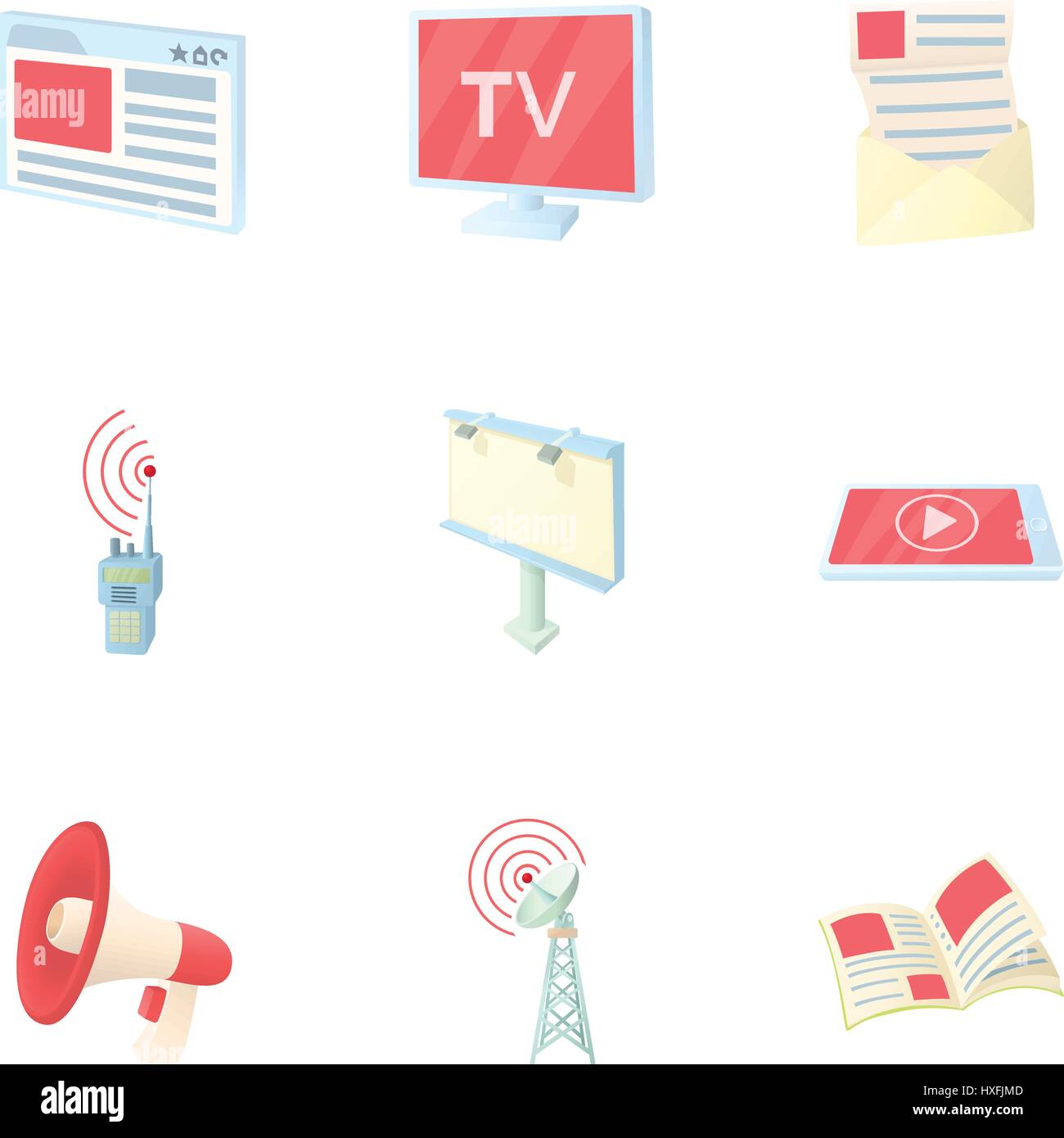 Stream icons set, cartoon style Stock Vector Image & Art - Alamy