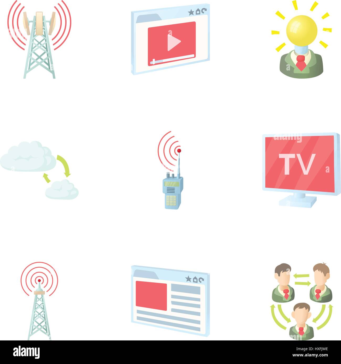 Online icons set, cartoon style Stock Vector Image & Art - Alamy