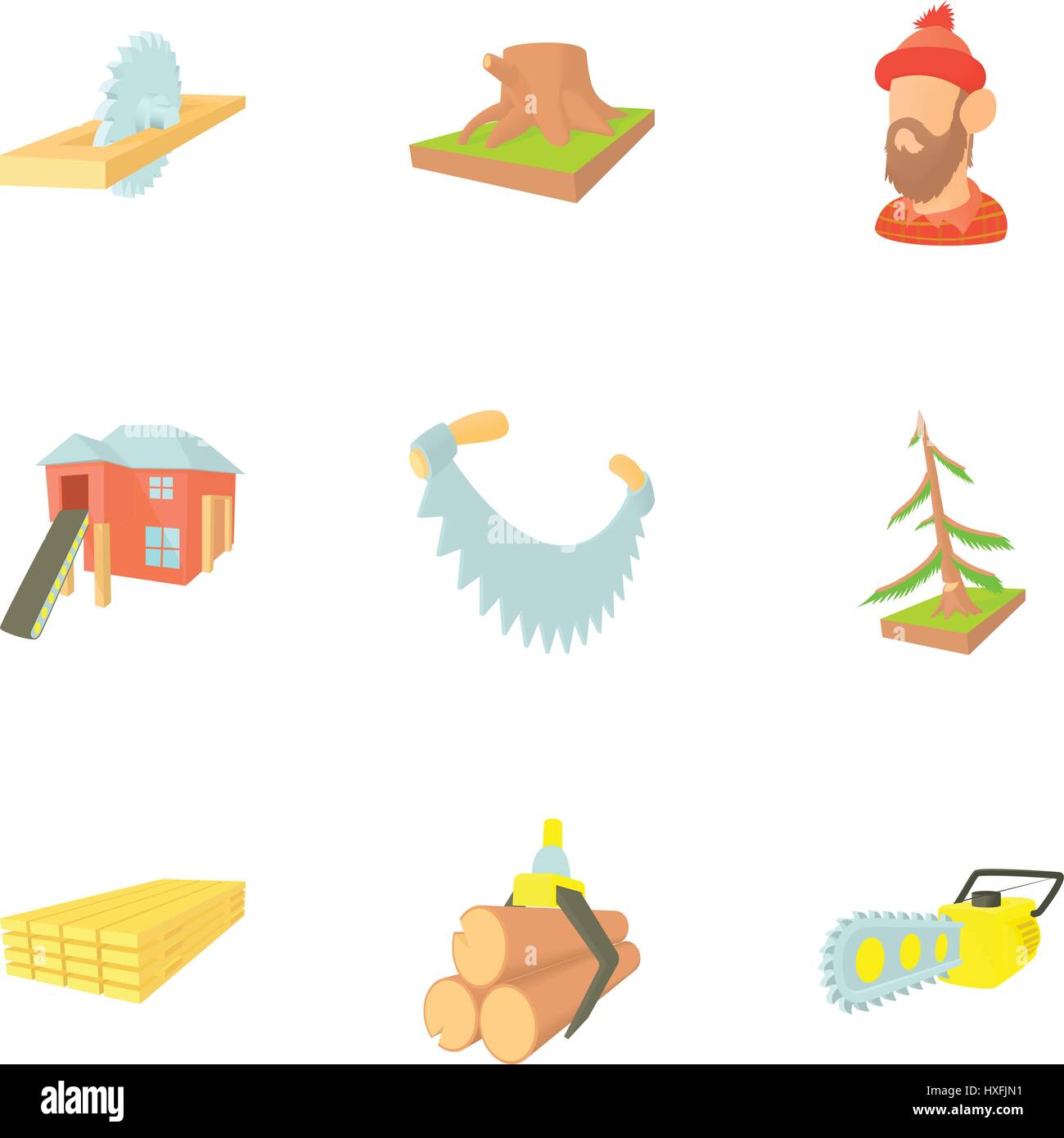 Felling icons set, cartoon style Stock Vector Image & Art - Alamy