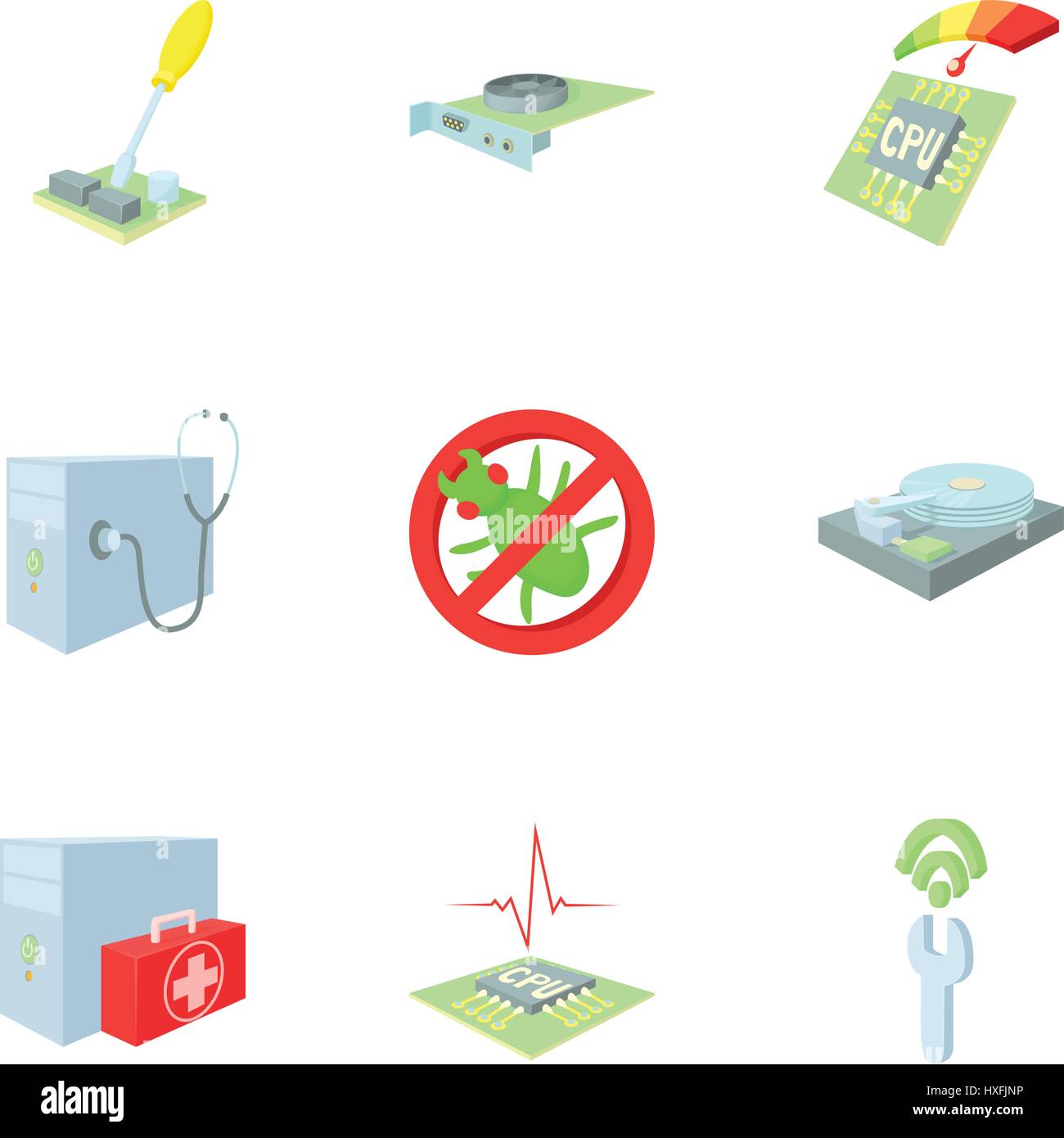 Treatment computer icons set, cartoon style Stock Vector Image & Art ...