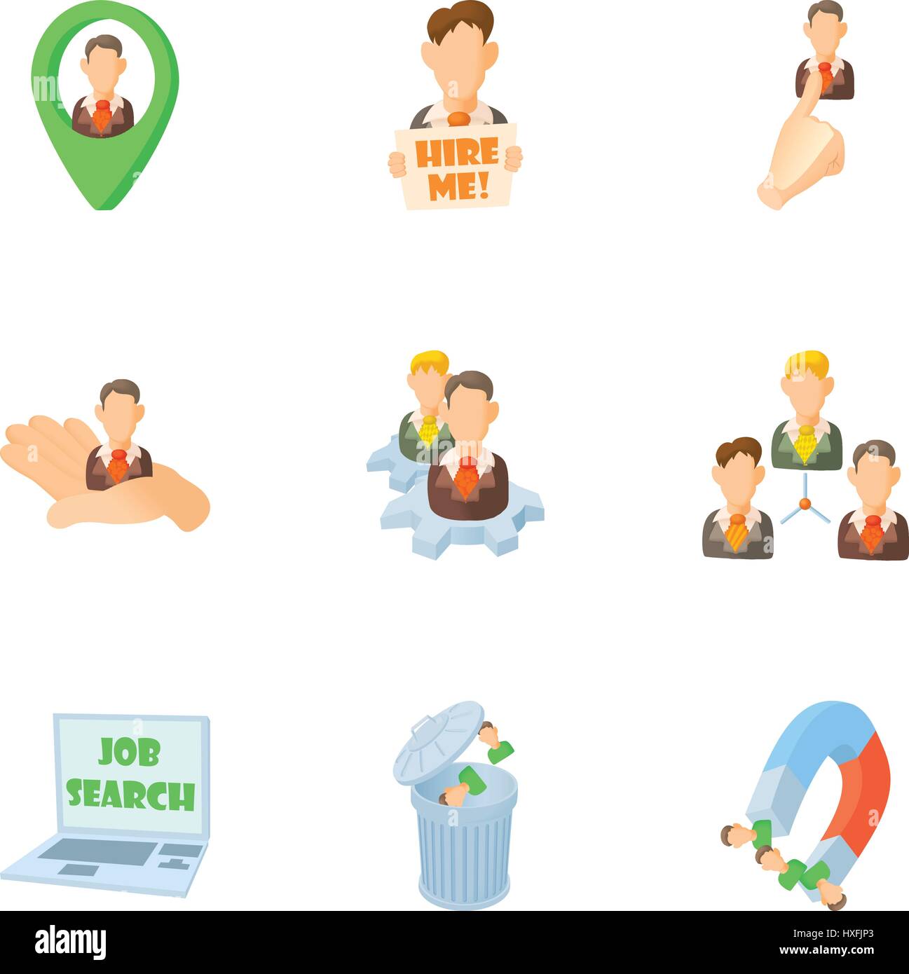 Staffing agency icons set, cartoon style Stock Vector Image & Art - Alamy