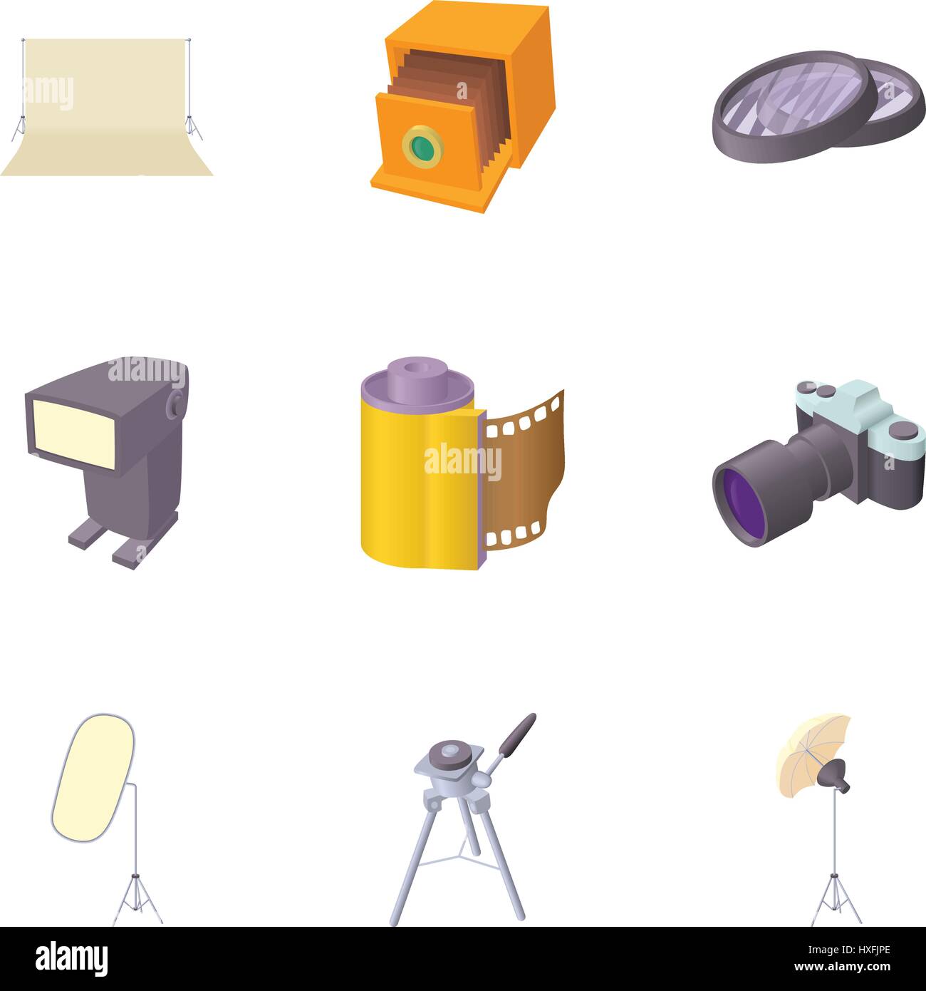 Photo shooting icons set, cartoon style Stock Vector Image & Art - Alamy