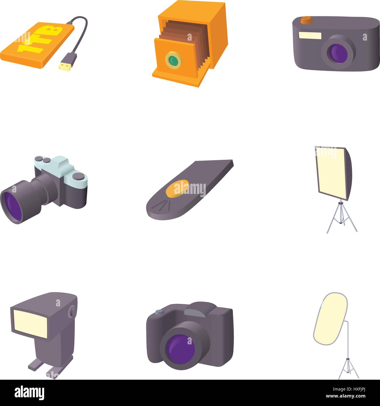 Photo icons set, cartoon style Stock Vector Image & Art - Alamy