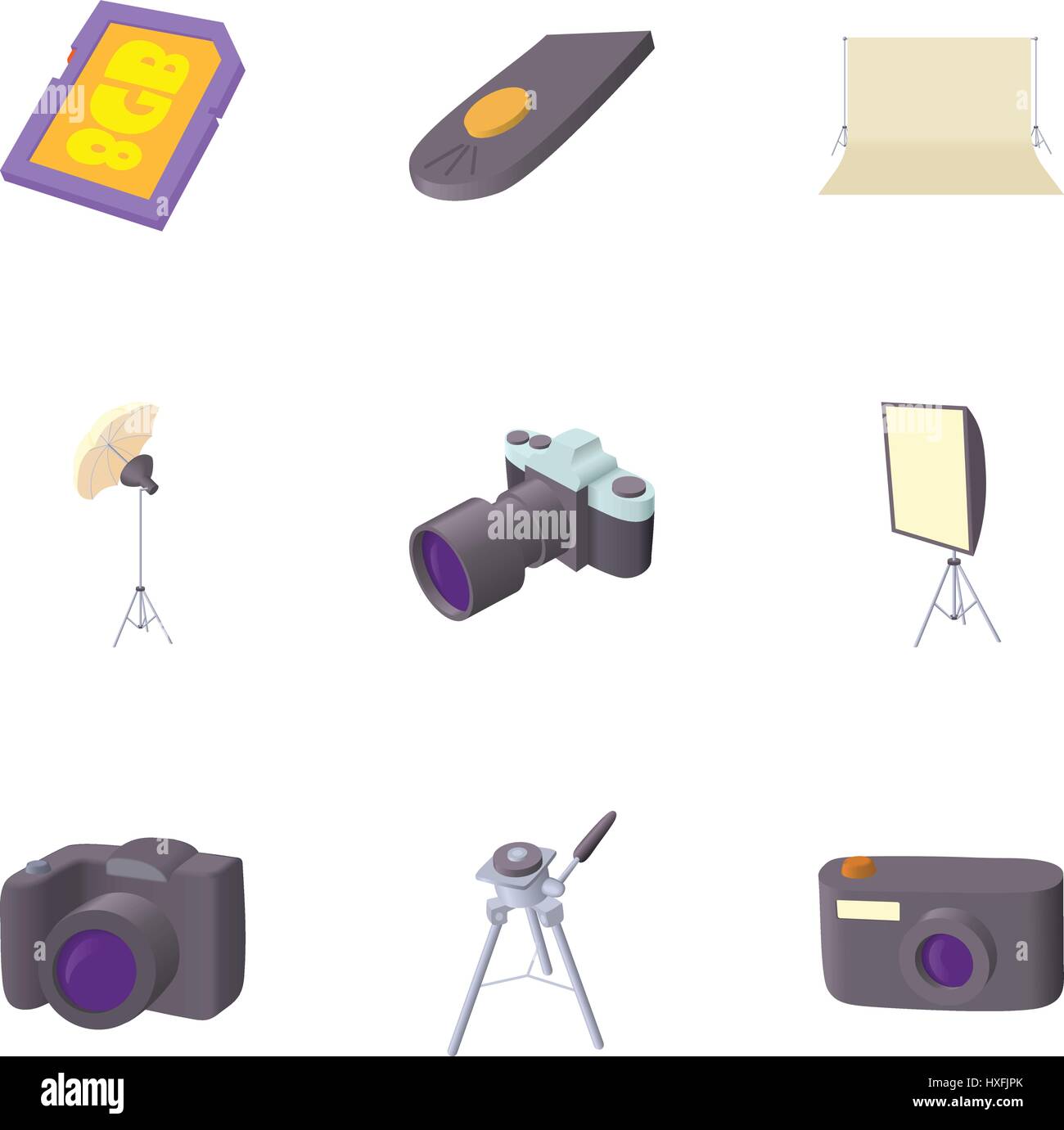 Photographing icons set, cartoon style Stock Vector Image & Art - Alamy