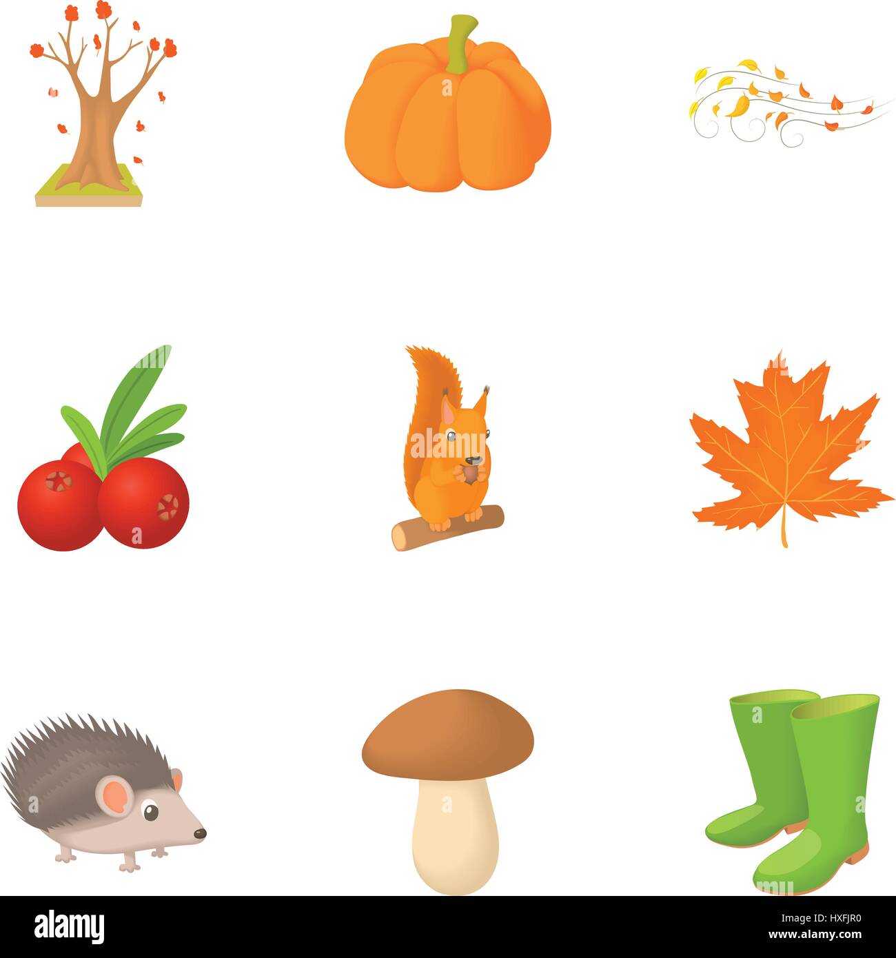 Autumn weather icons set, cartoon style Stock Vector Image & Art - Alamy