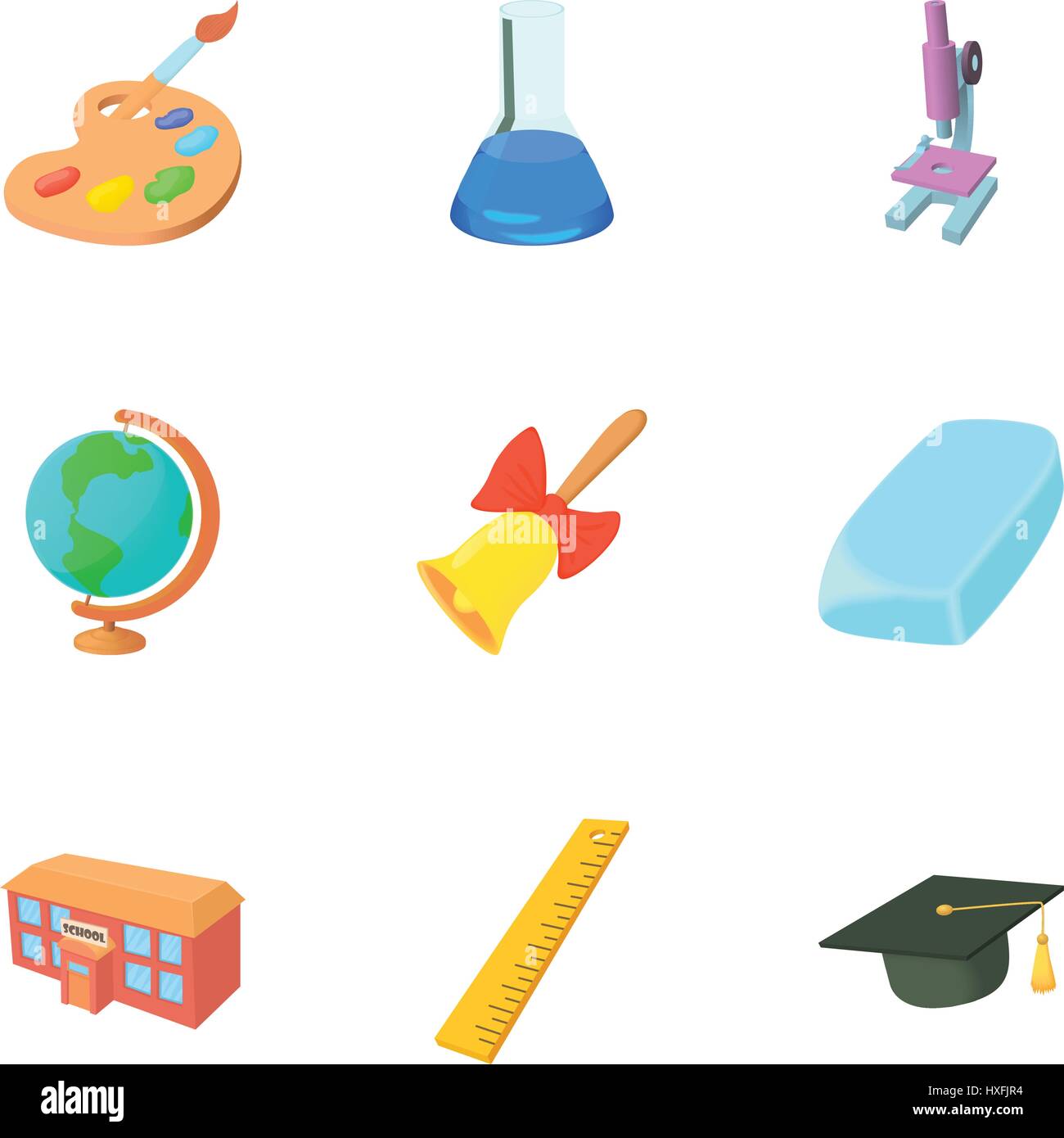 Education icons set, cartoon style Stock Vector Image & Art - Alamy