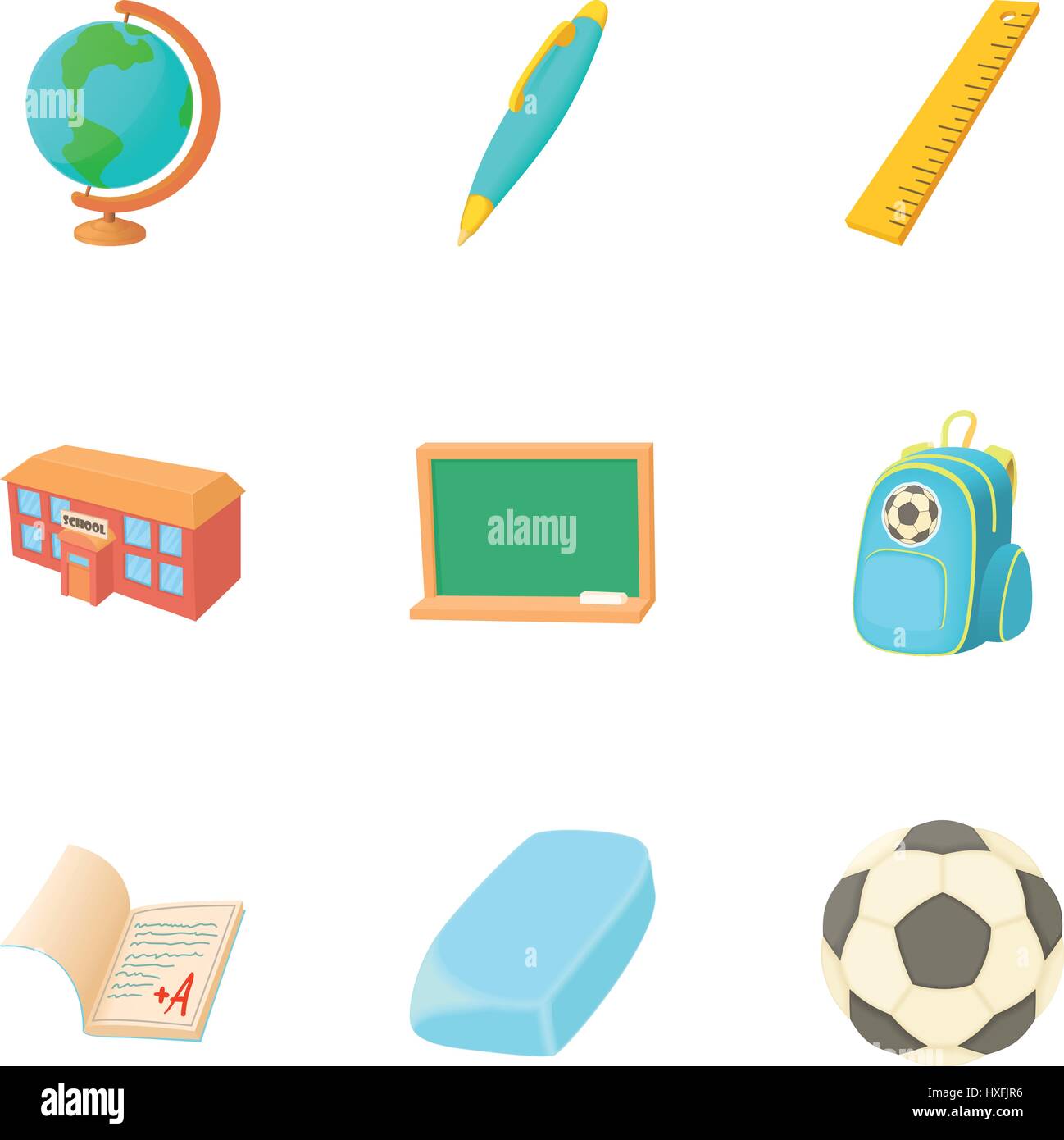 Children education icons set, cartoon style Stock Vector Image & Art ...
