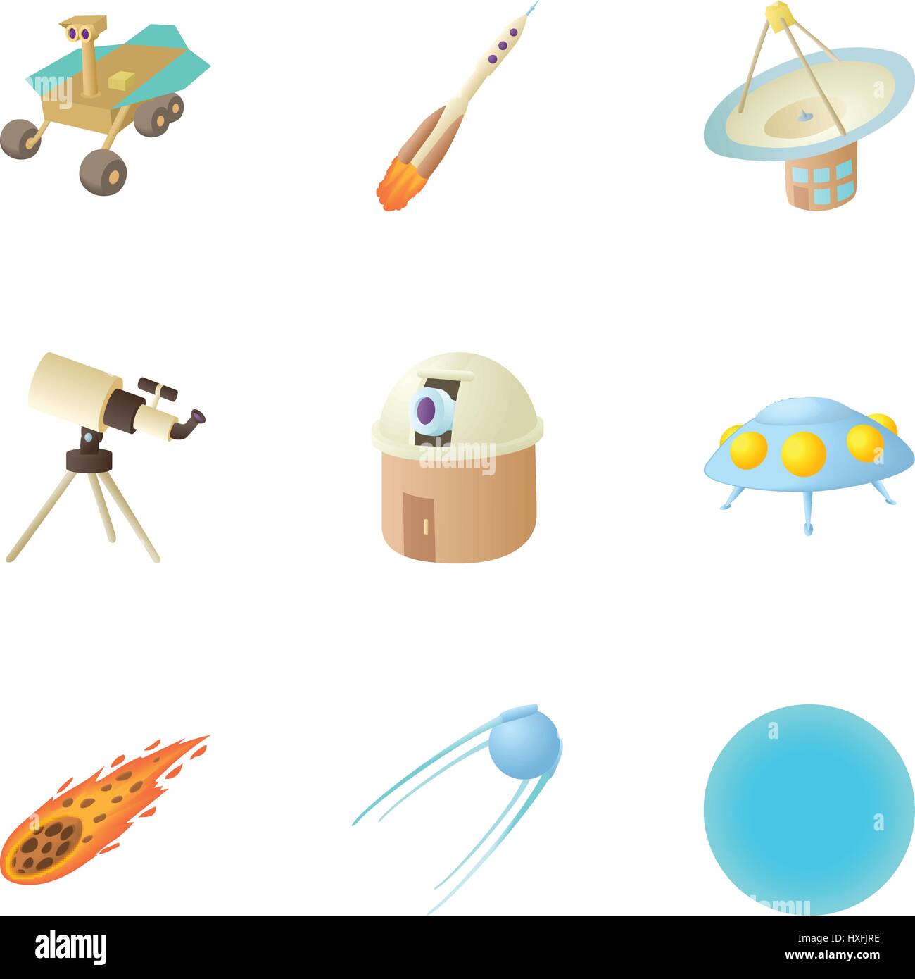 Space icons set, cartoon style Stock Vector Image & Art - Alamy